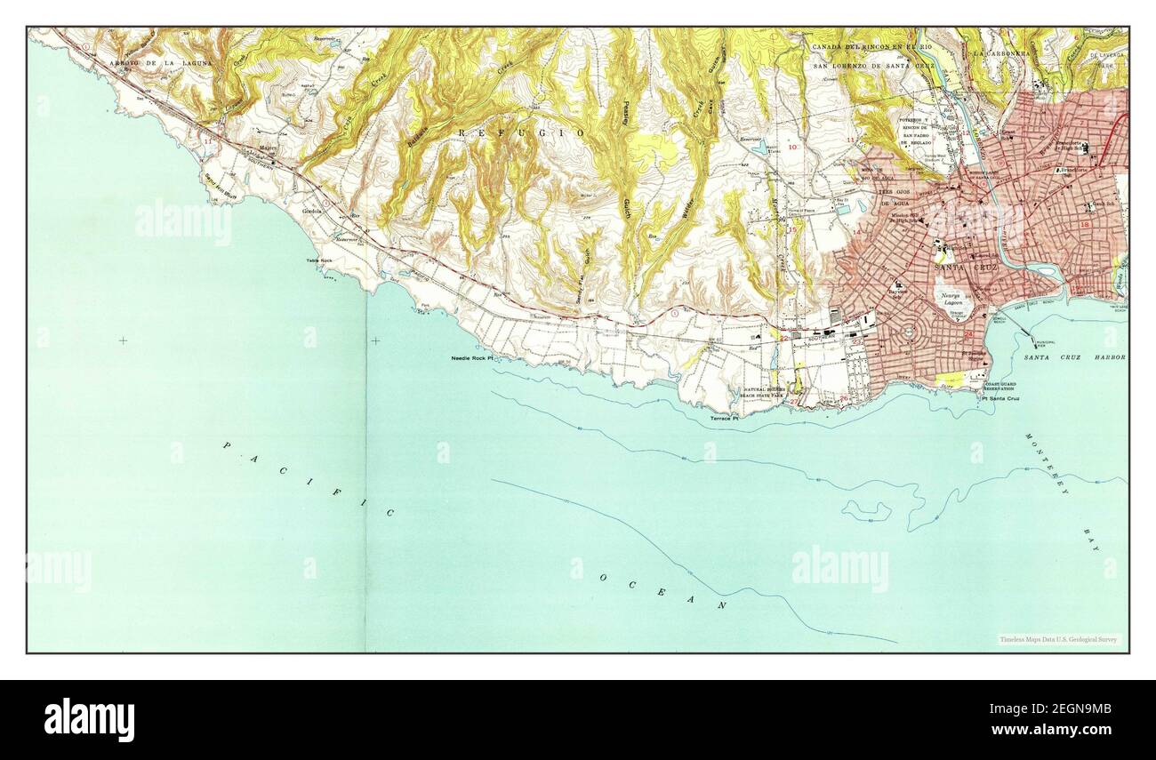 Map Of Santa Cruz California Santa Cruz California Map Cut Out Stock