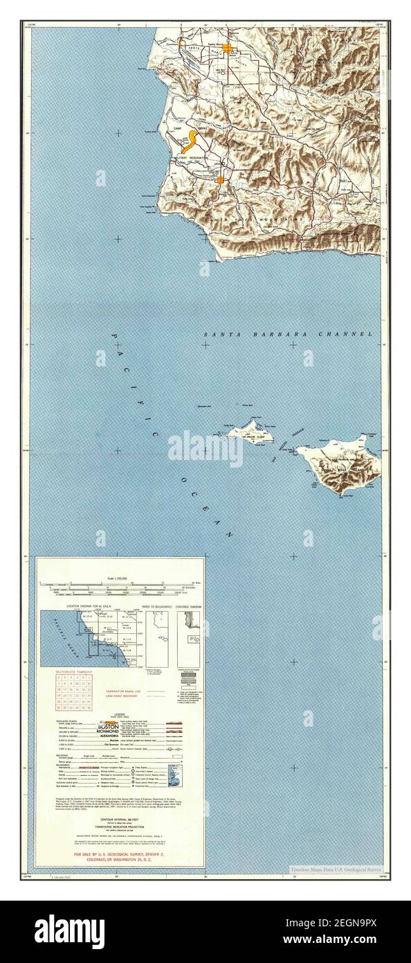 Santa Maria, California, map 1957, 1:250000, United States of America ...
