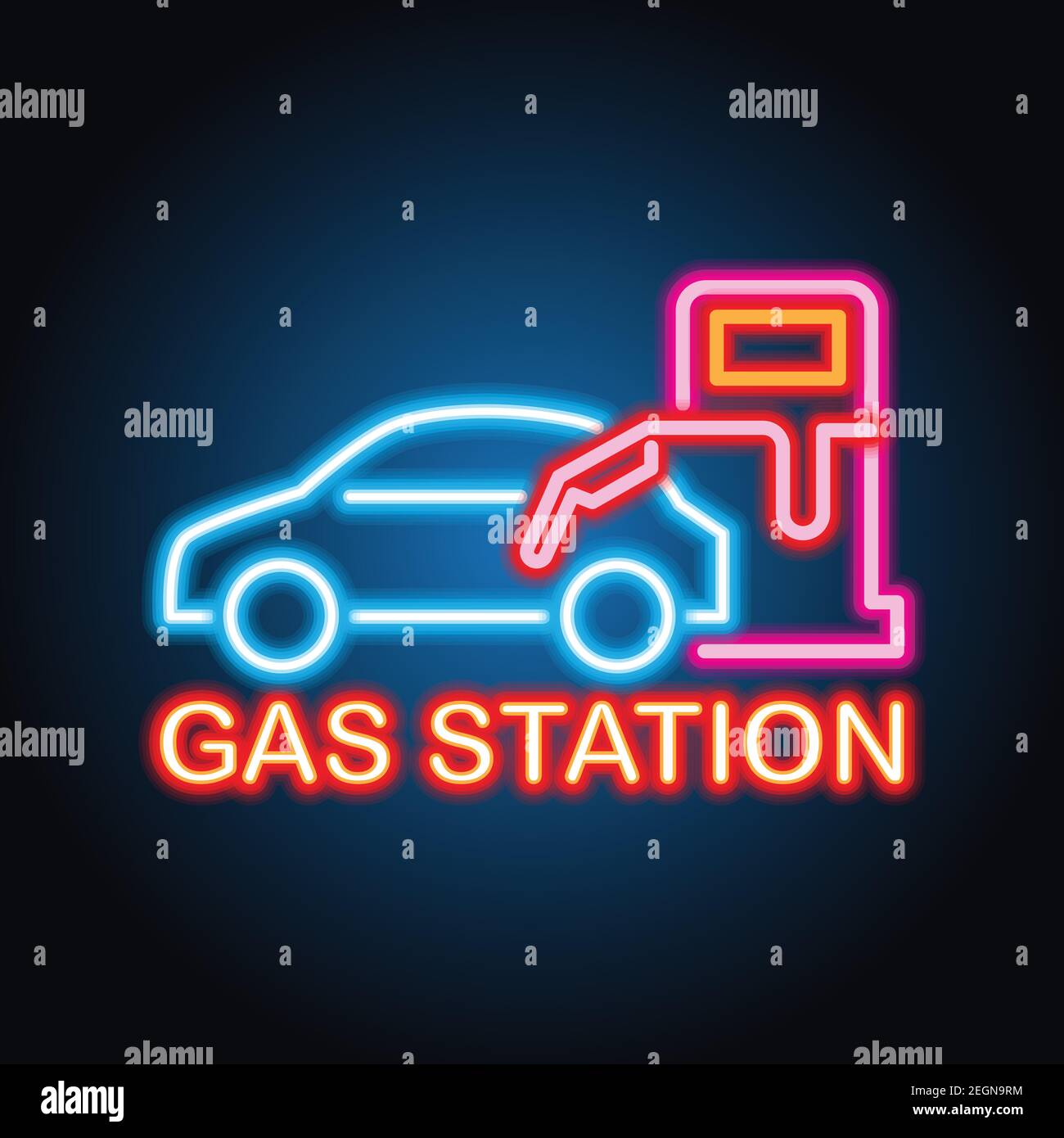 gas petrol station neon sign for gas petrol station plank Stock Vector ...