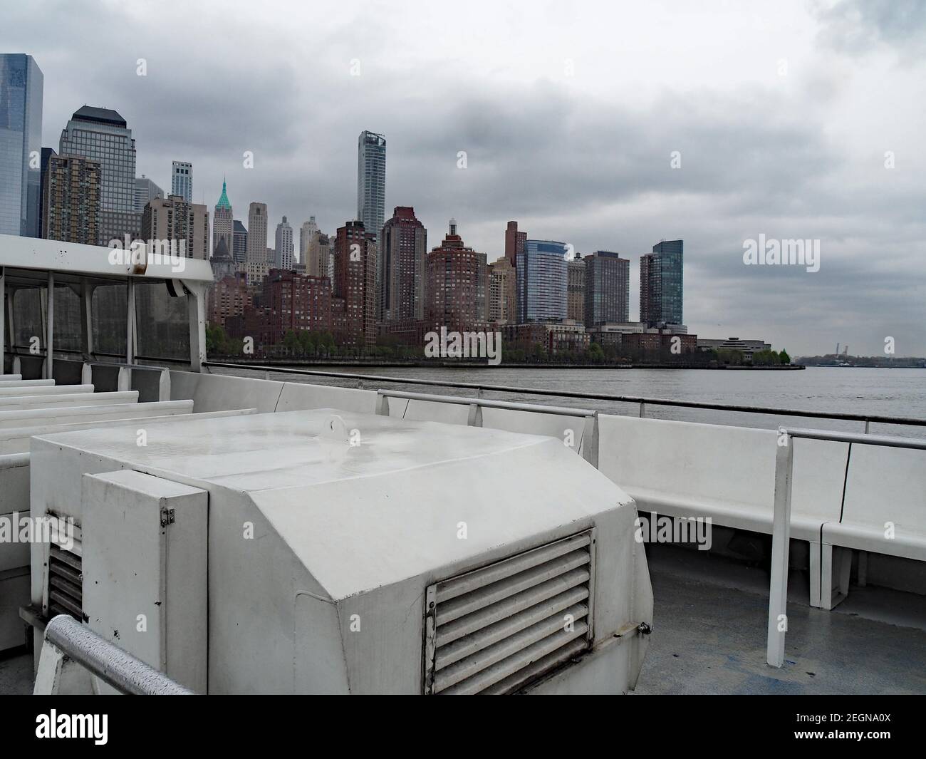New York city skyline view from ferry Stock Photo - Alamy