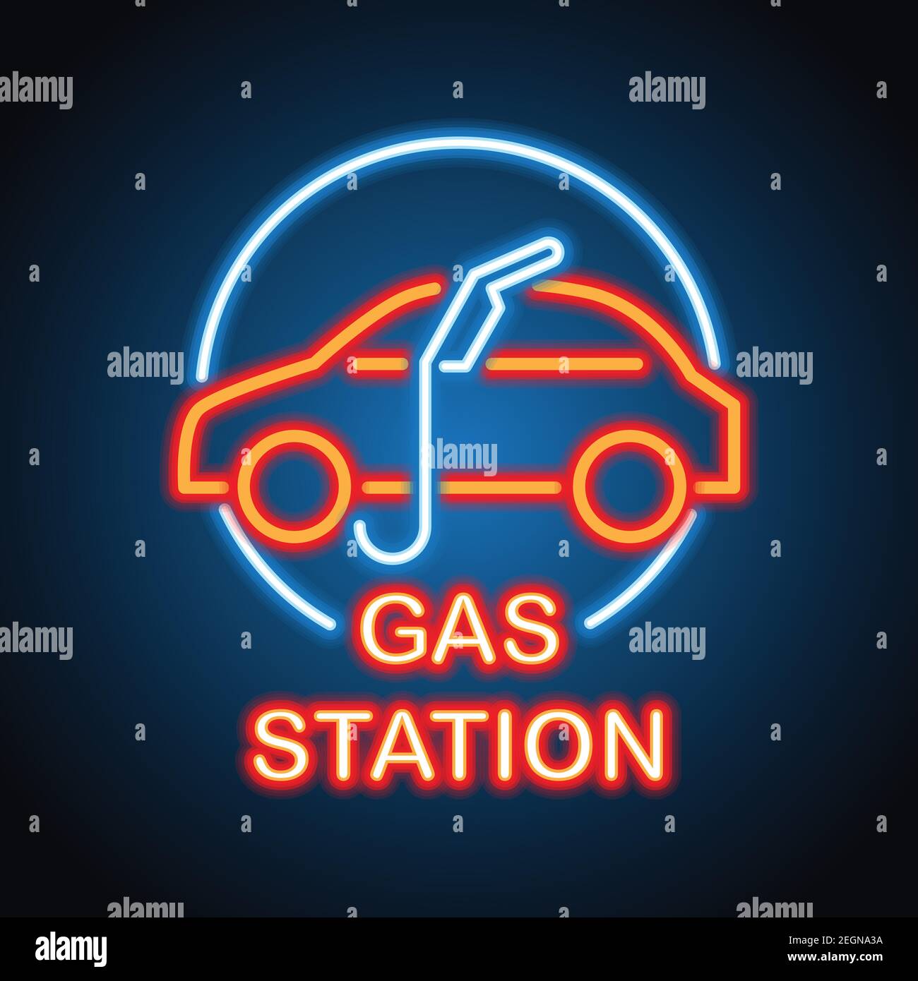 gas petrol station neon sign for gas petrol station plank Stock Vector ...