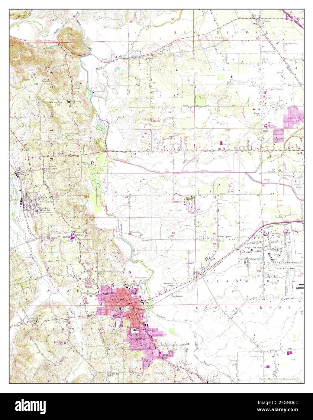 Sebastopol, California, map 1954, 1:24000, United States of America by ...