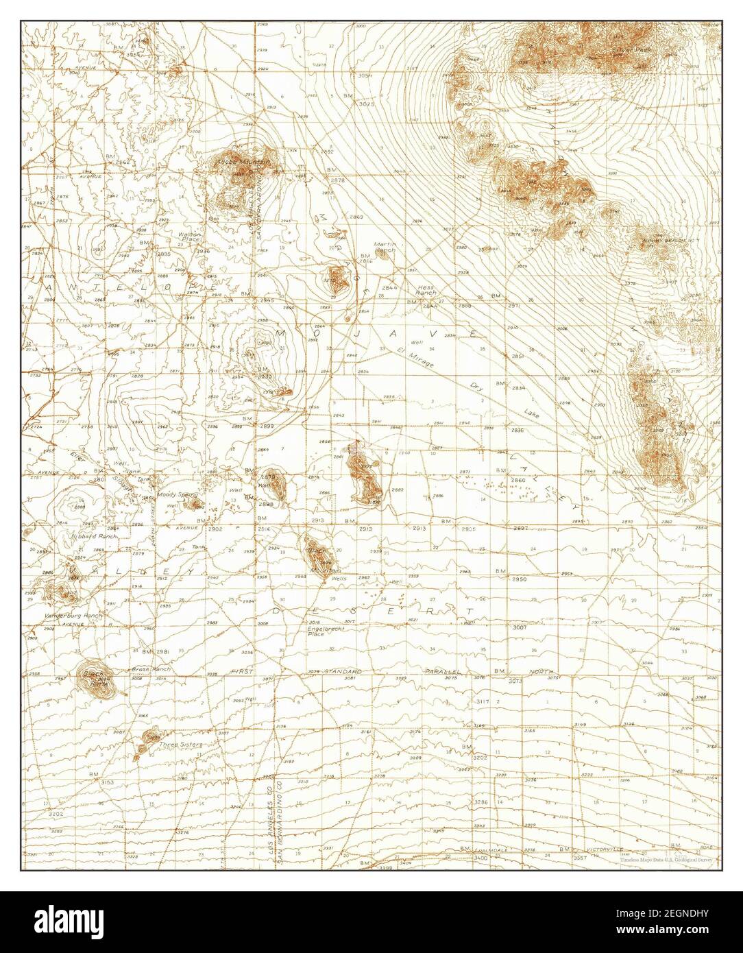 Shadow Mountains, California, map 1937, 1:48000, United States of ...