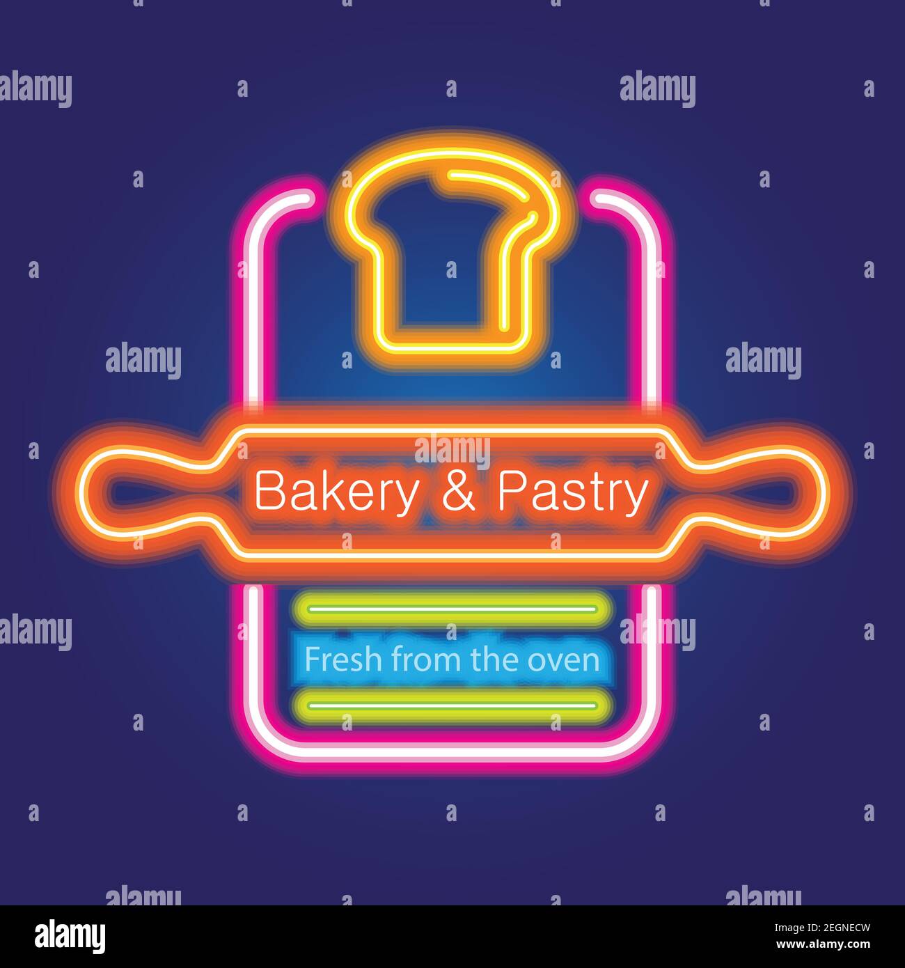 bakery and pastry neon sign for bakery and pastry advertisement. vector ...