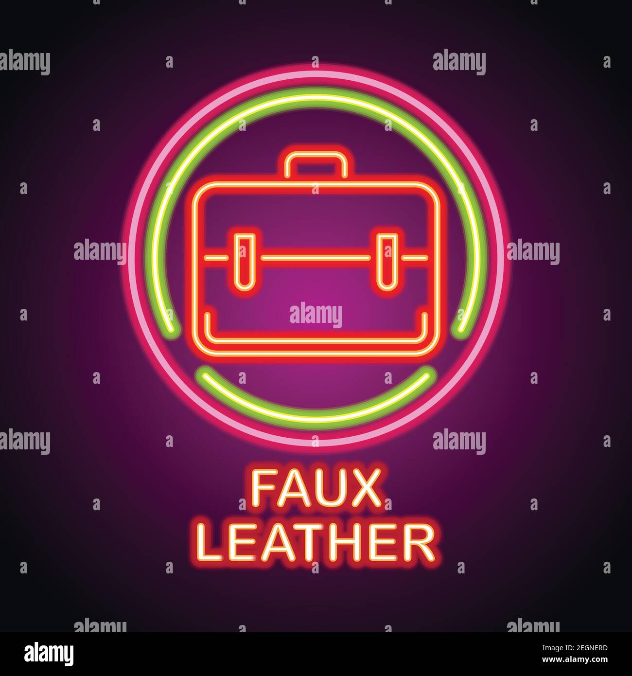 faux leather neon sign for genuine leather leather store plank banner ...