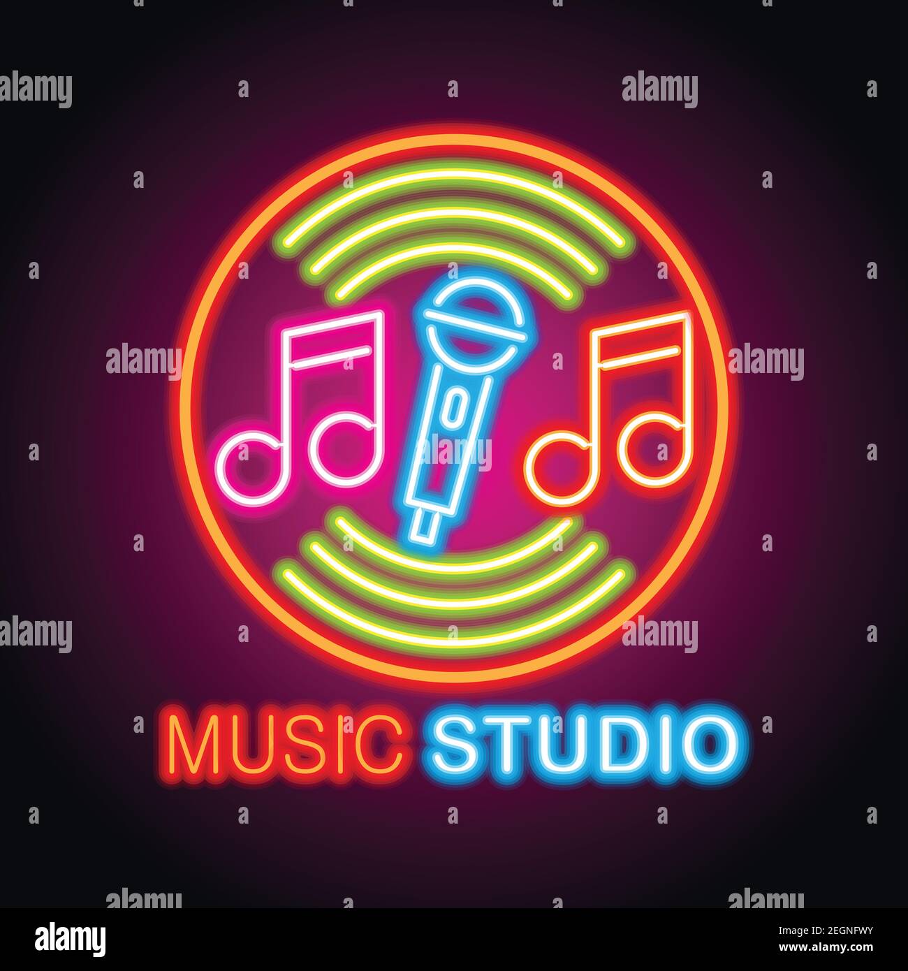 music studio neon sign for music studio or recording studio plank ...