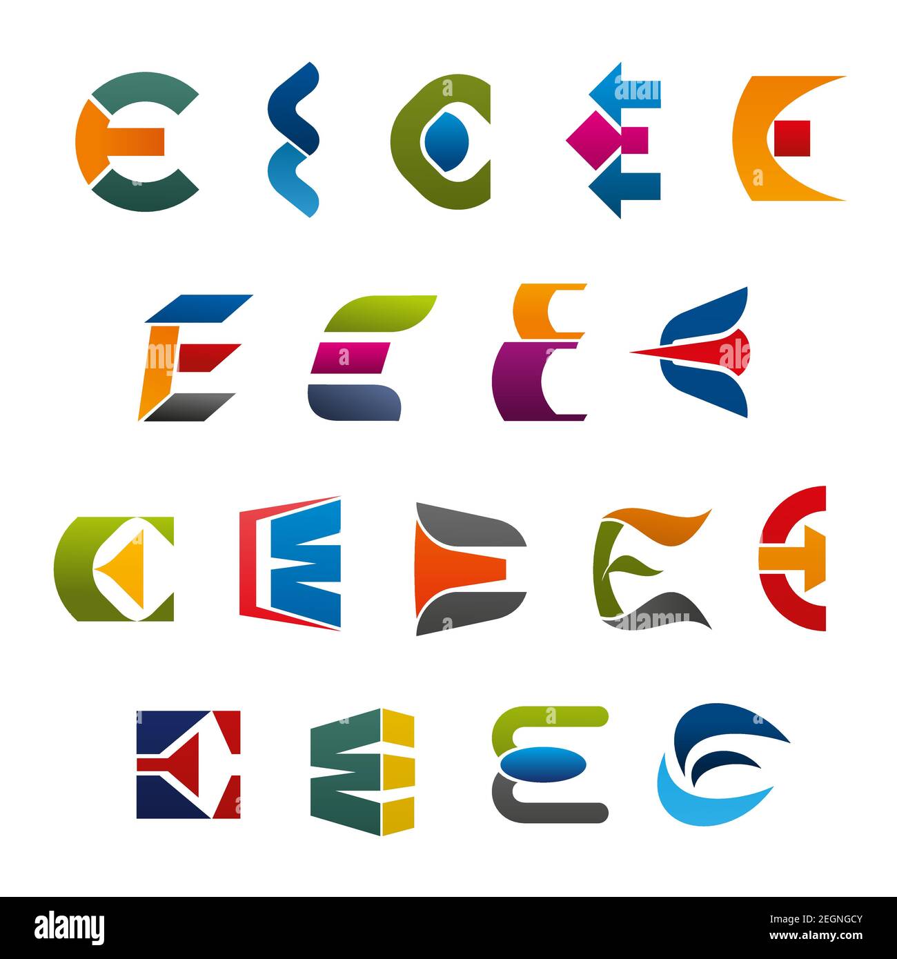 Letter E icons for technology and company sign design. Vector abstract ...