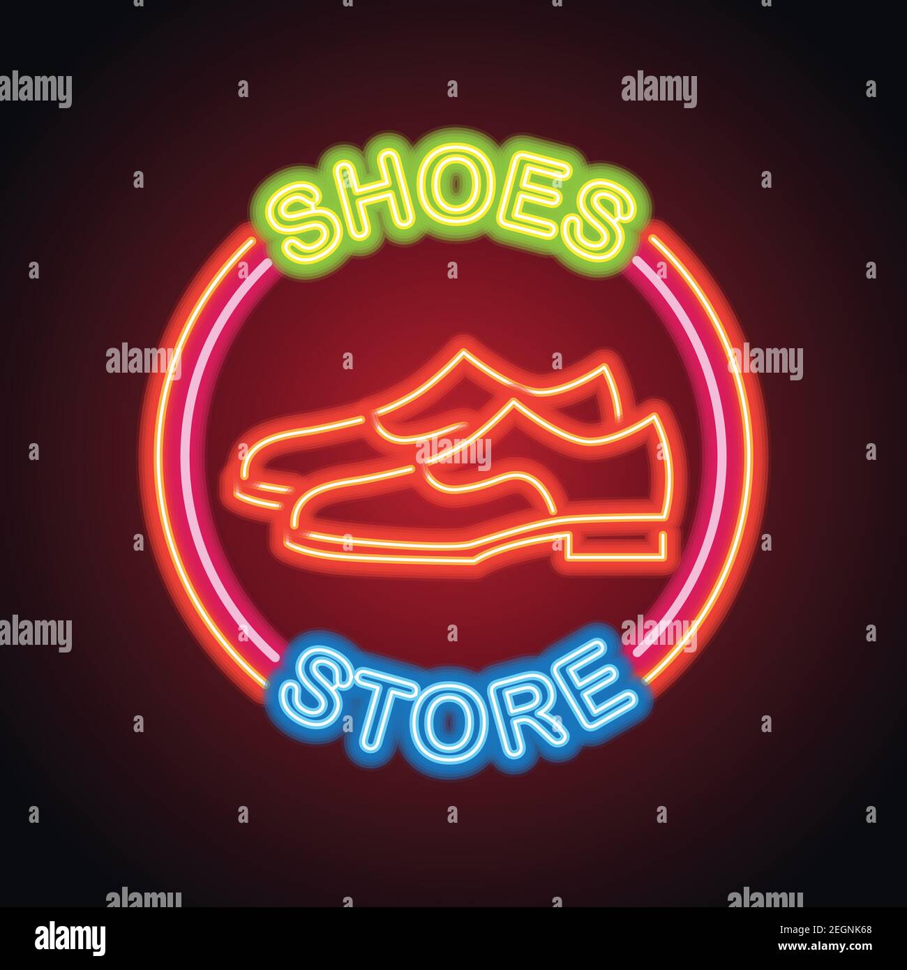 man and woman shoes shop neon sign for shoes shop and store plank ...