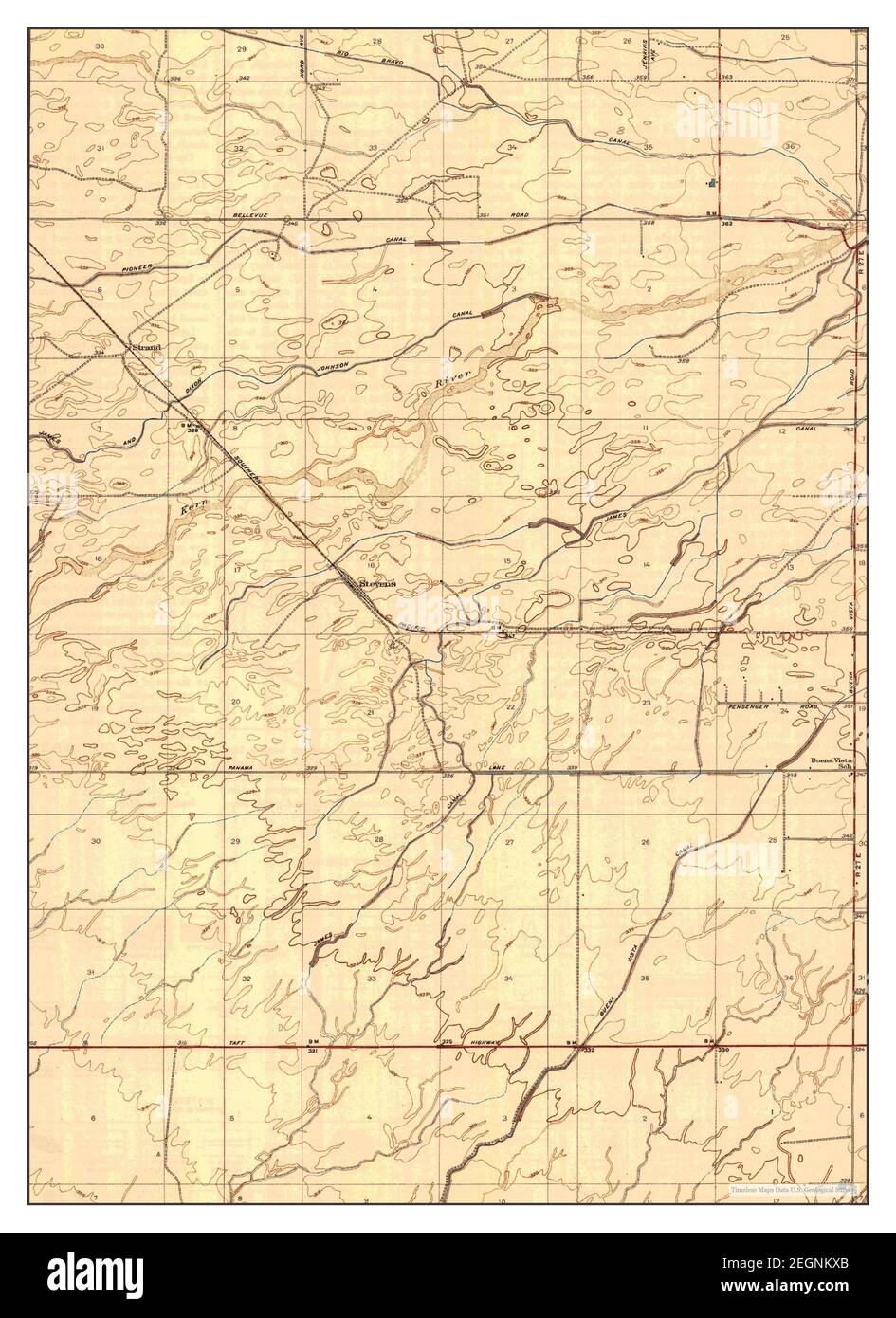 Stevens, California, map 1932, 1:31680, United States of America by ...