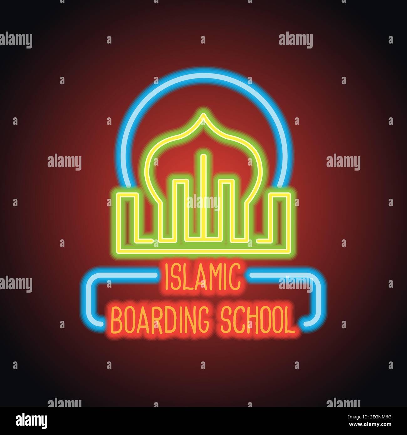 islamic school neon sign plank for islamic international school ...