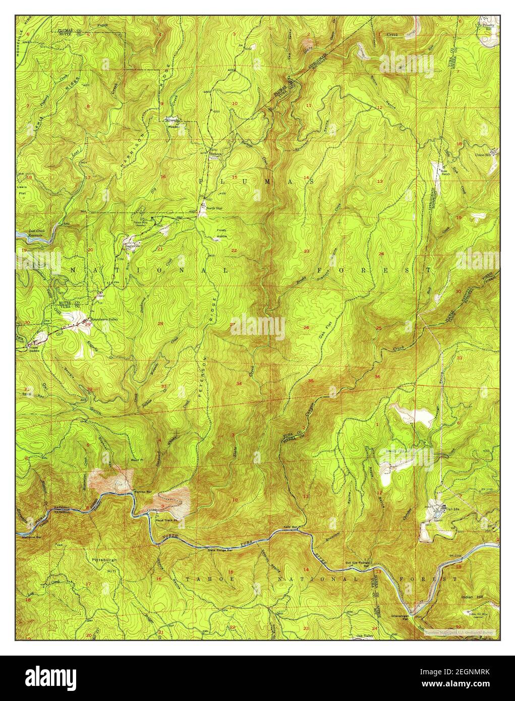 Strawberry Valley, California, map 1948, 1:24000, United States of ...