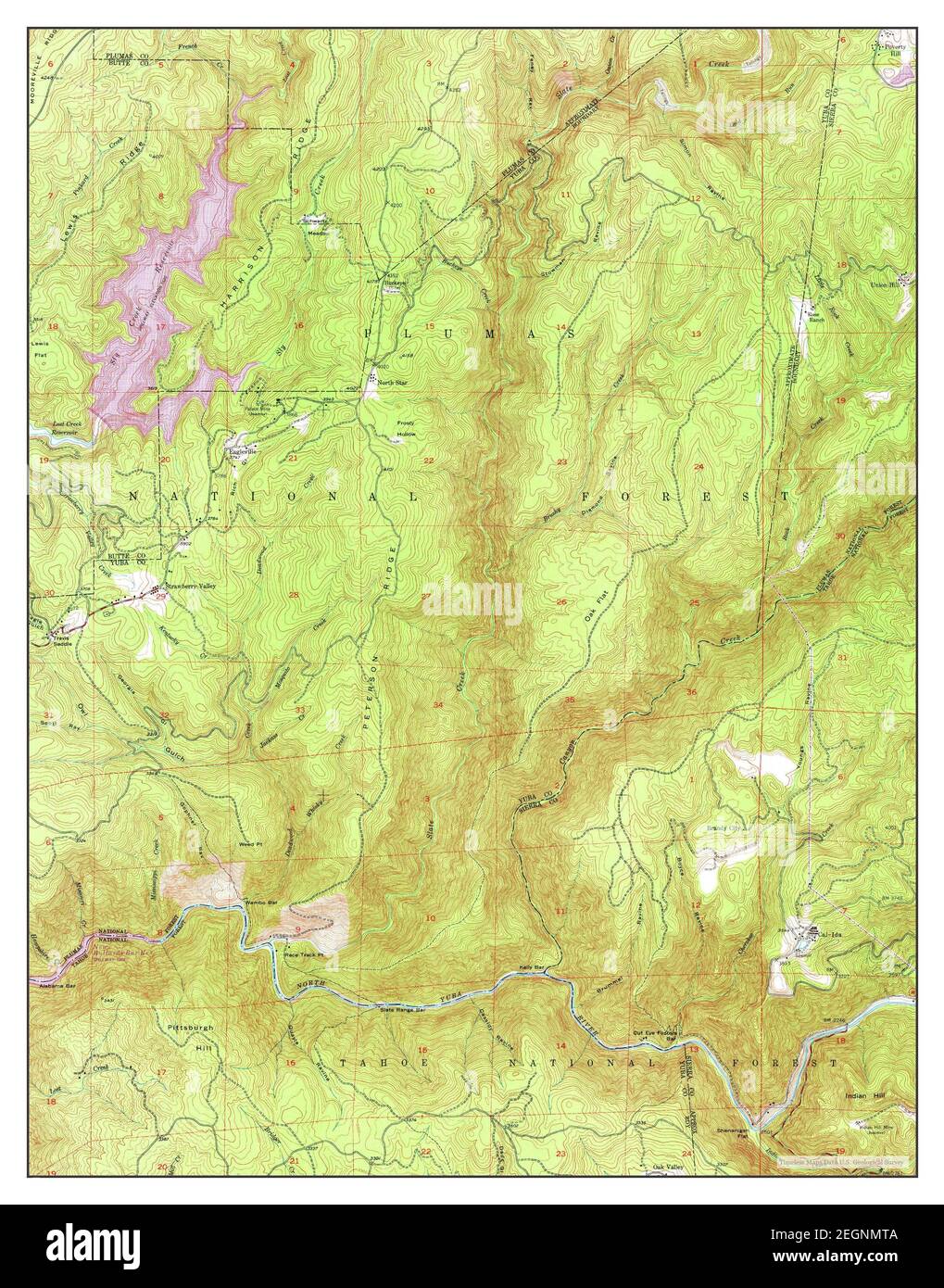 Strawberry Valley, California, map 1948, 1:24000, United States of ...