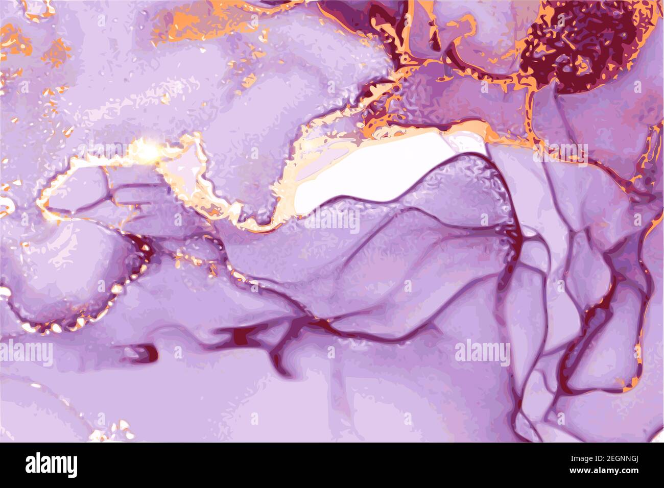 Marble effect violet, purple, and gold stone texture. Alcohol ink ...