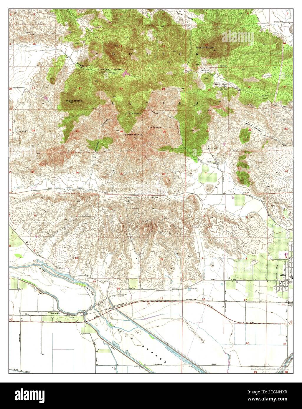 Sutter Buttes, California, map 1954, 1:24000, United States of America ...