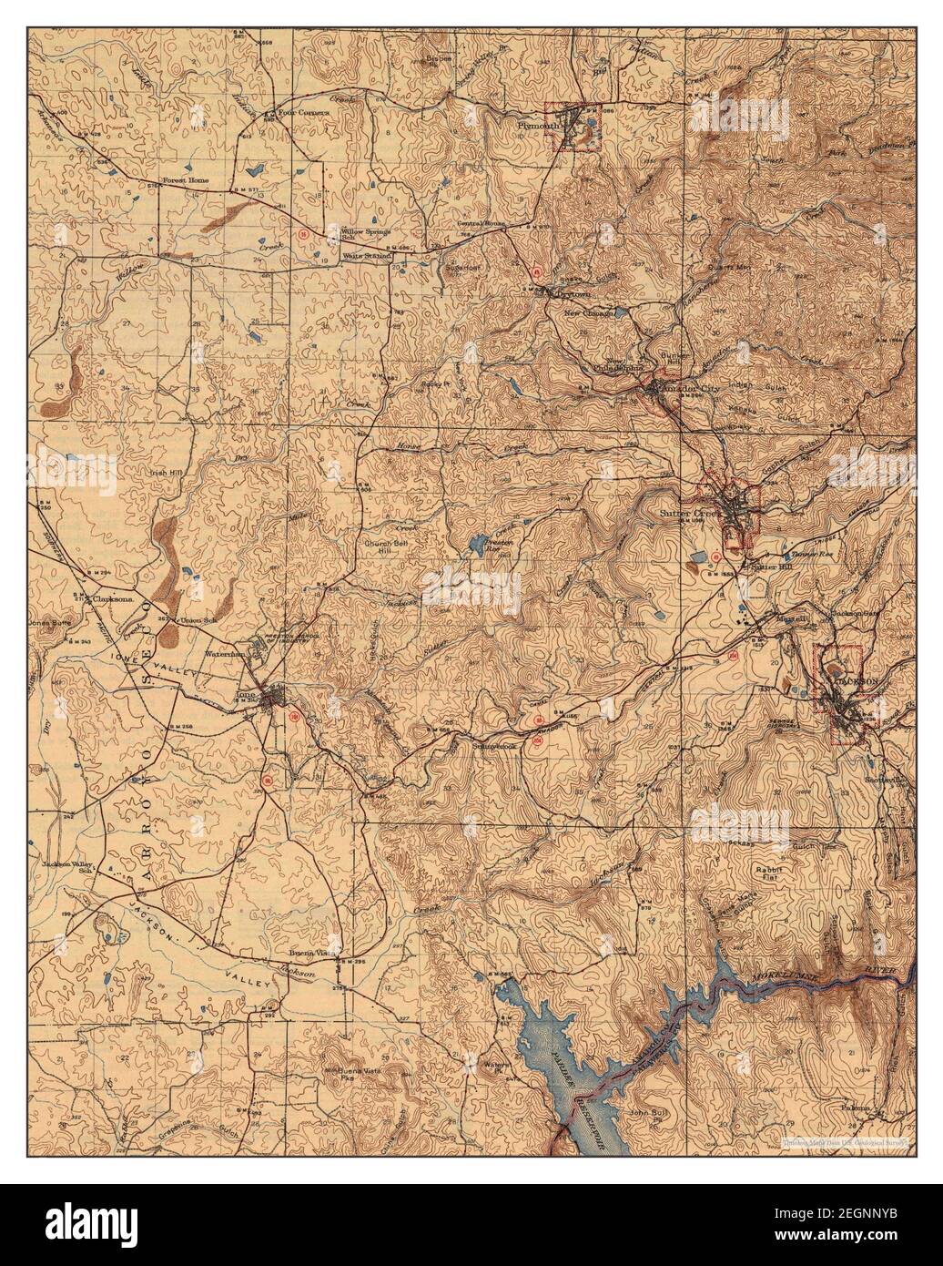 Sutter Creek, California, map 1944, 1:62500, United States of America ...