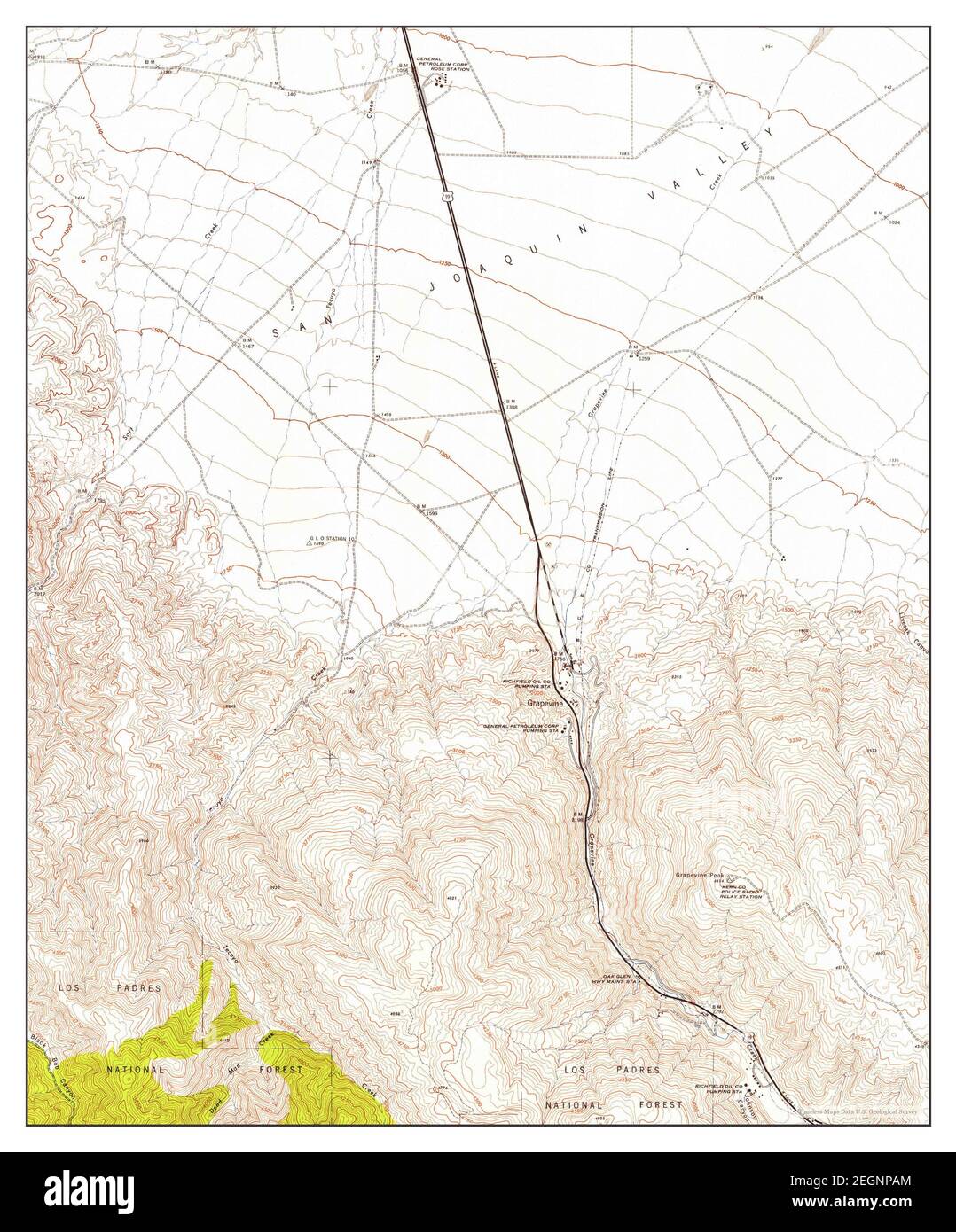 Tecuya Creek, California, map 1942, 1:24000, United States of America ...