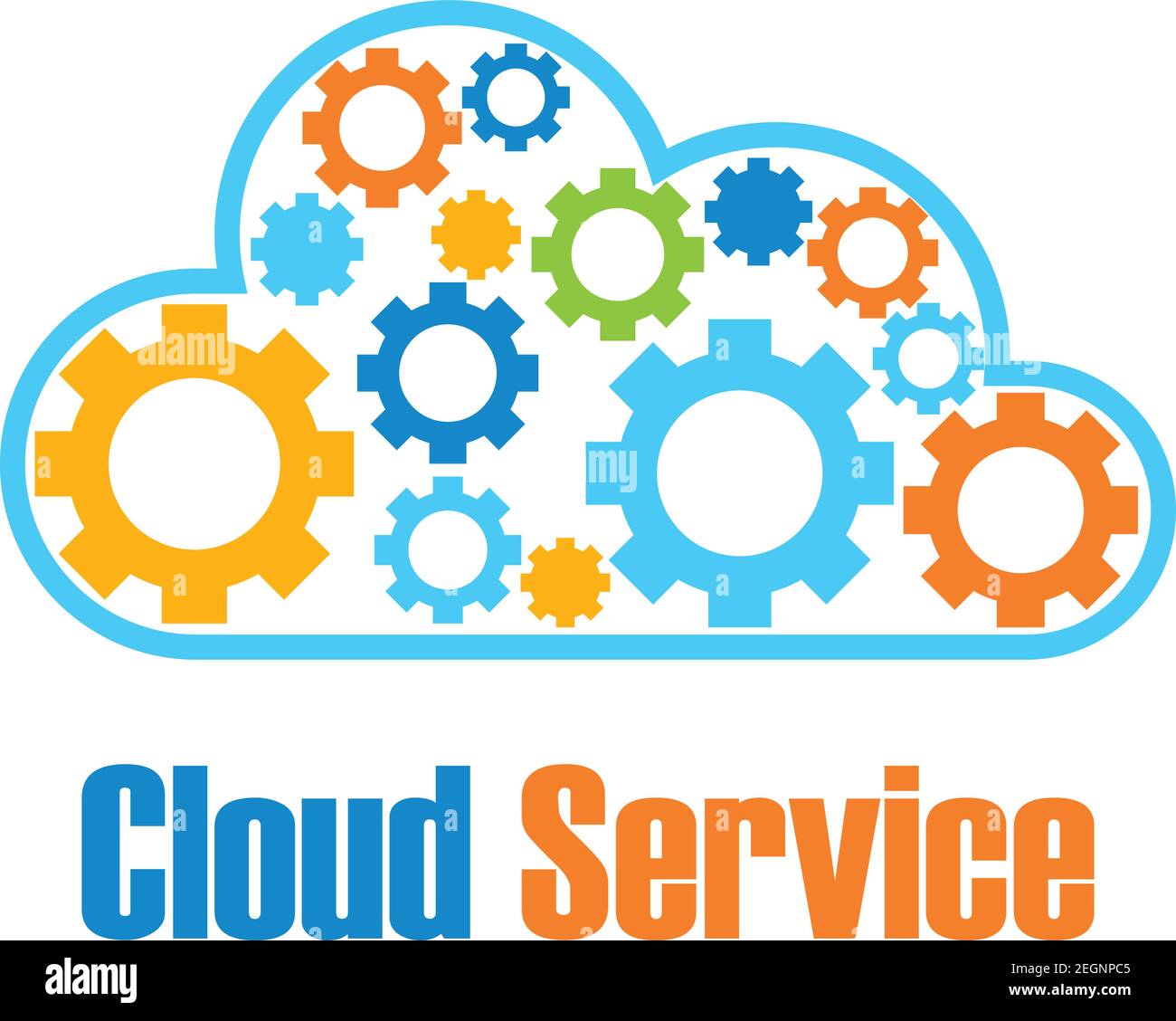 cloud storage service logo isolated on white background. vector ...