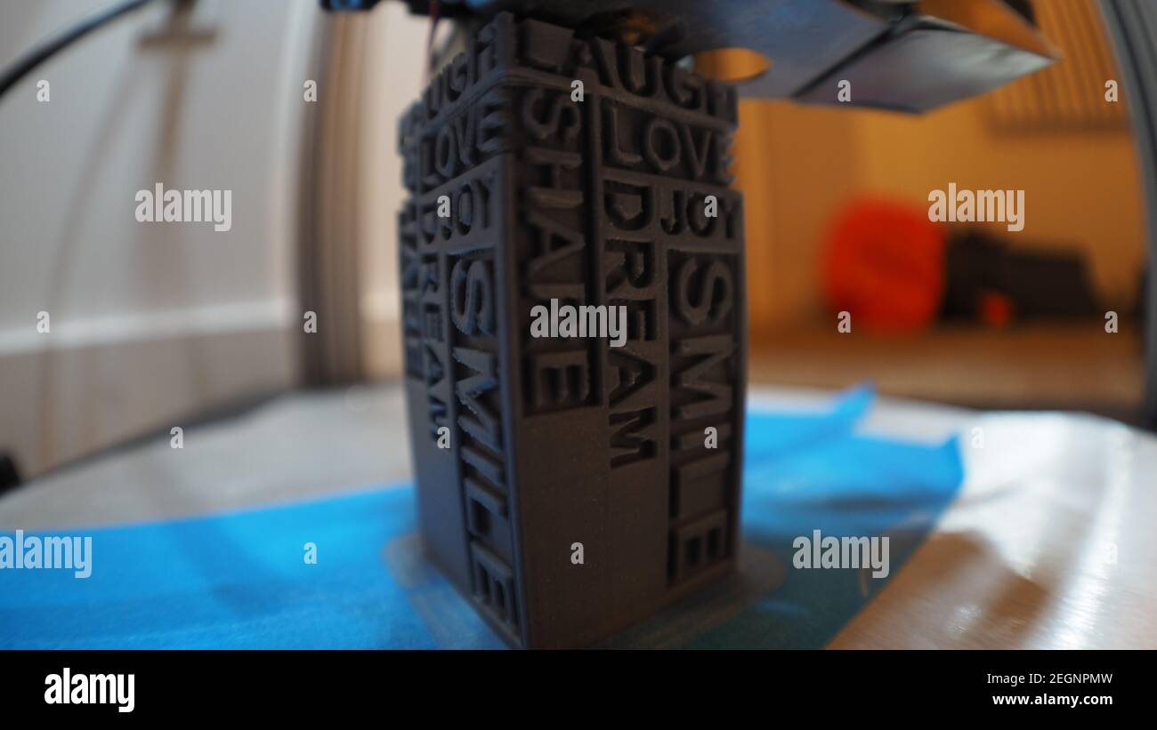 3D pinted shape with words of kindness, Dream, Laugh, Love, Share, Joy ...