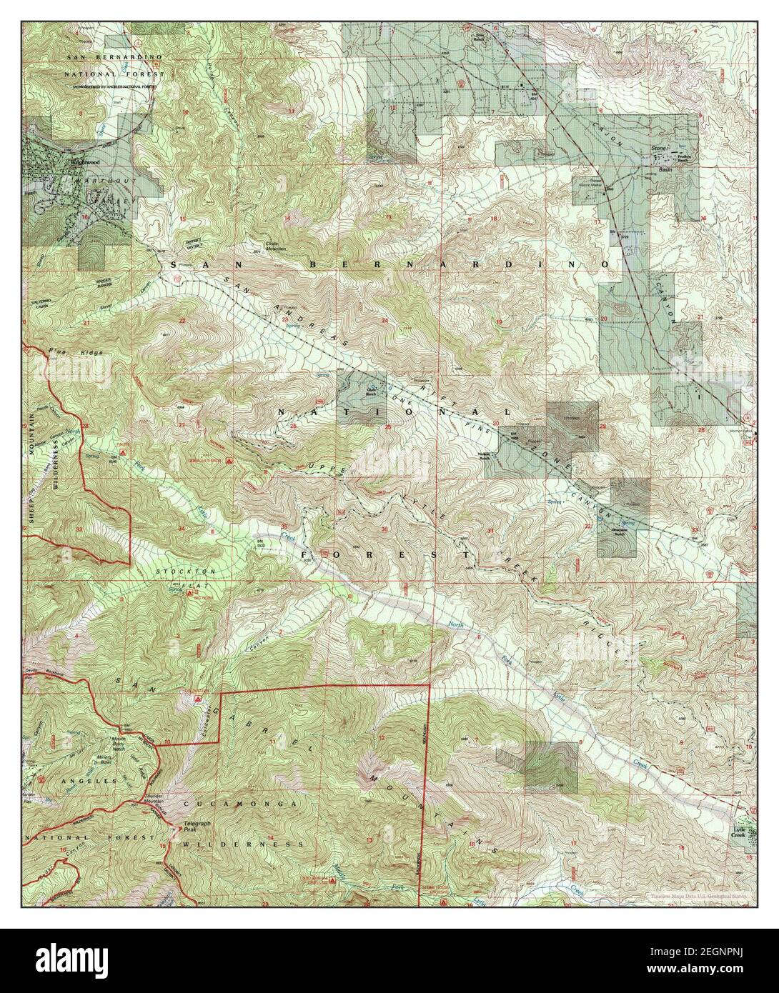 Telegraph Peak, California, map 1996, 1:24000, United States of America ...