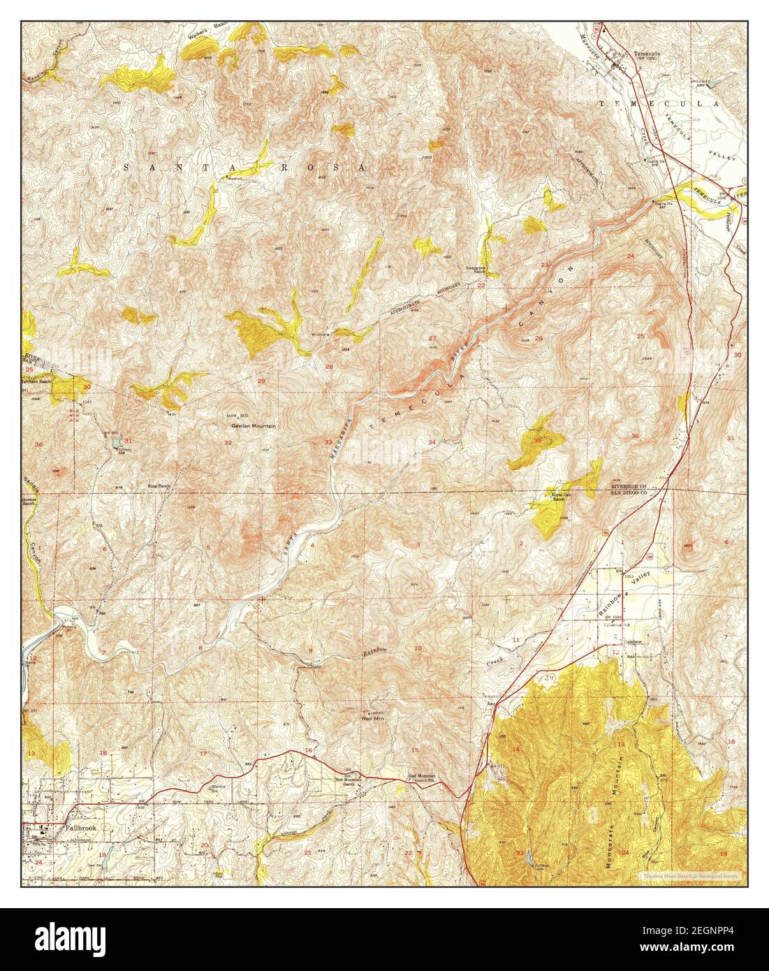 Temecula, California, map 1950, 1:24000, United States of America by ...
