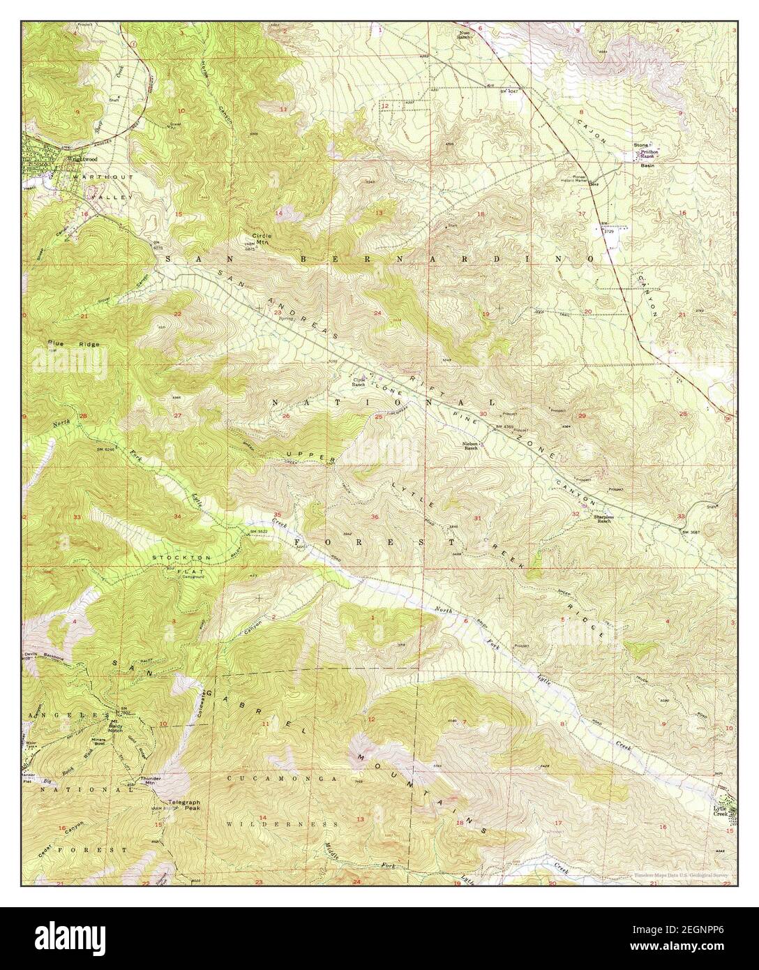 Telegraph Peak, California, map 1955, 1:24000, United States of America ...