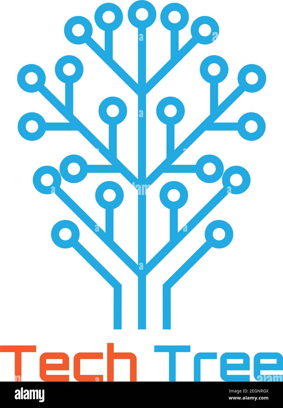 technology tree logo on white background. vector illustration Stock ...