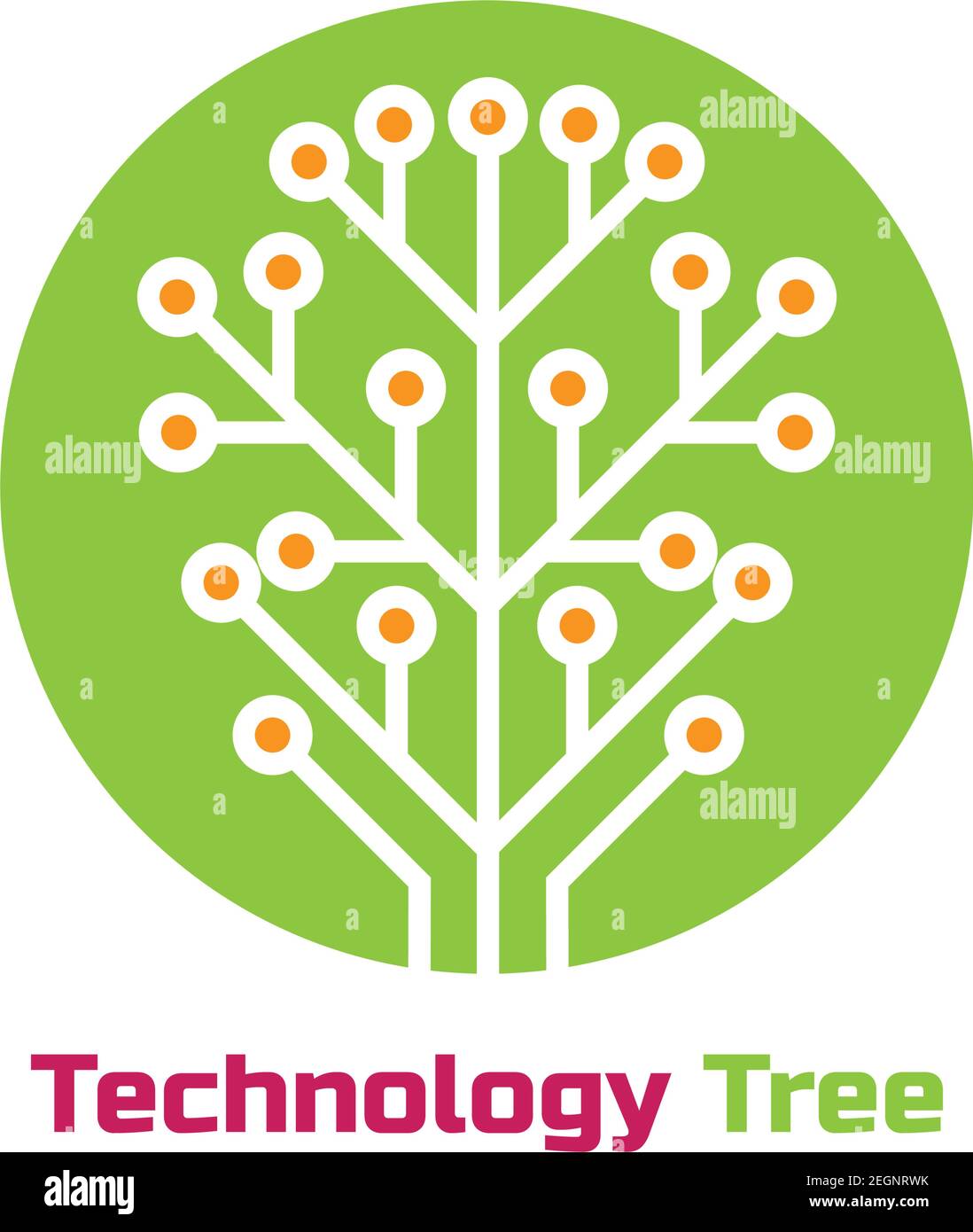 technology tree logo on white background. vector illustration Stock ...