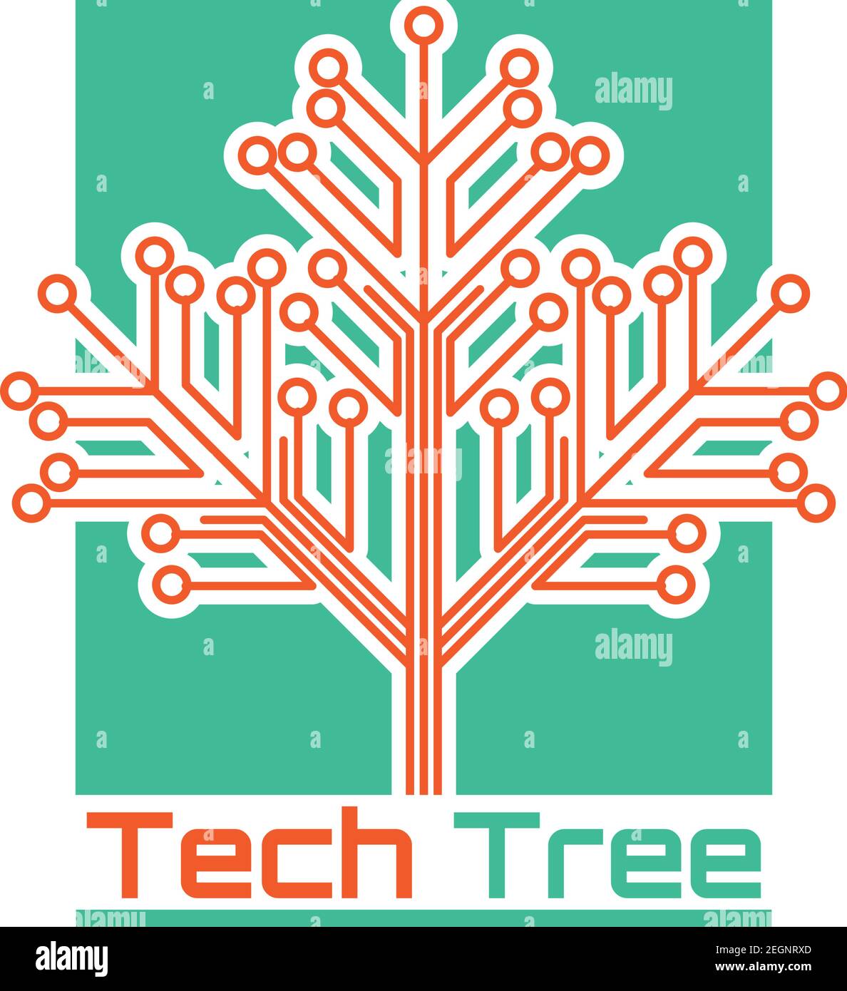 technology tree logo on white background. vector illustration Stock ...