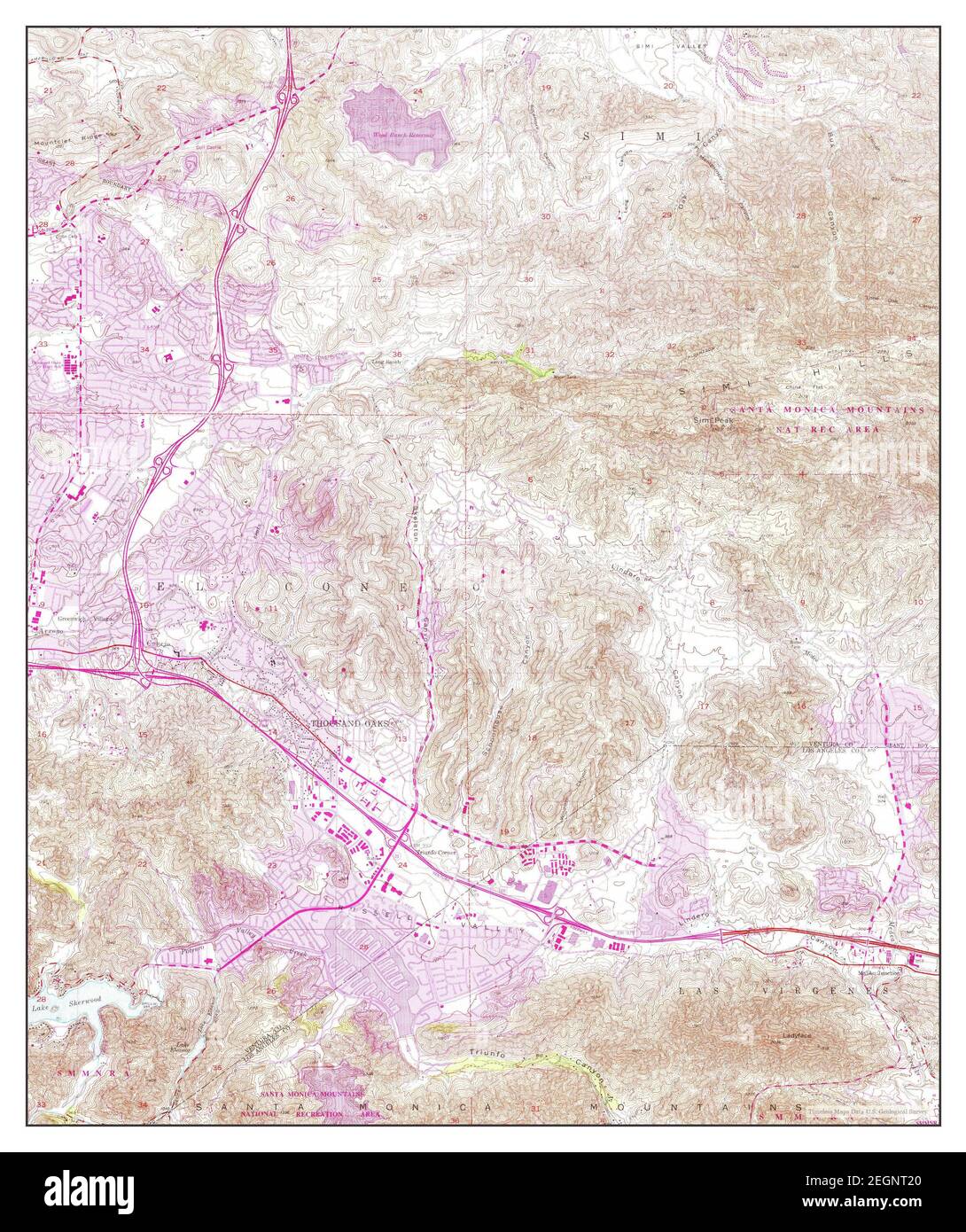 Thousand Oaks, California, map 1950, 1:24000, United States of America ...
