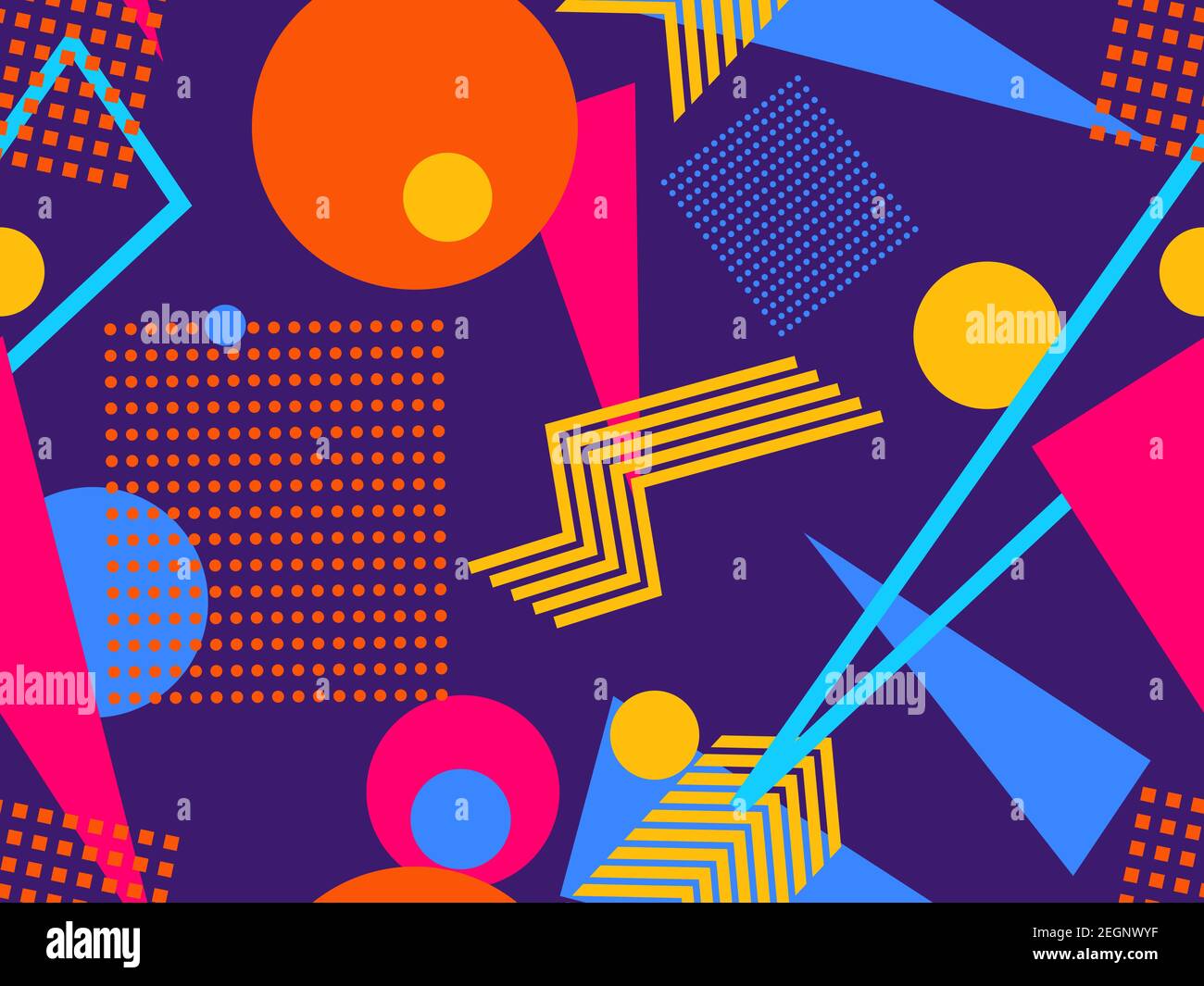 Memphis seamless pattern. Geometric elements memphis in the style of 80 ...