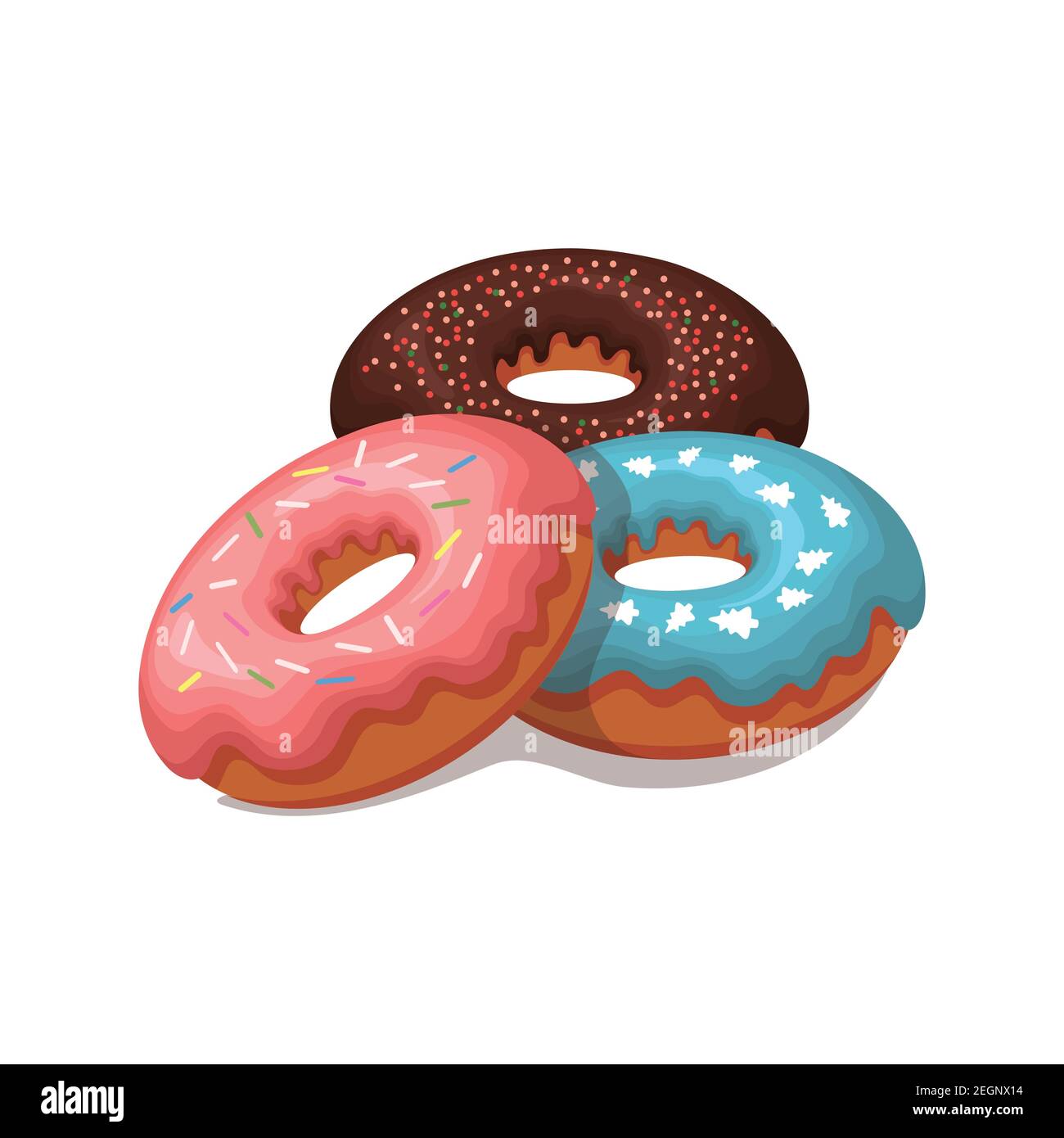 Donut with frosting, sweetness icon, vector illustration on white ...