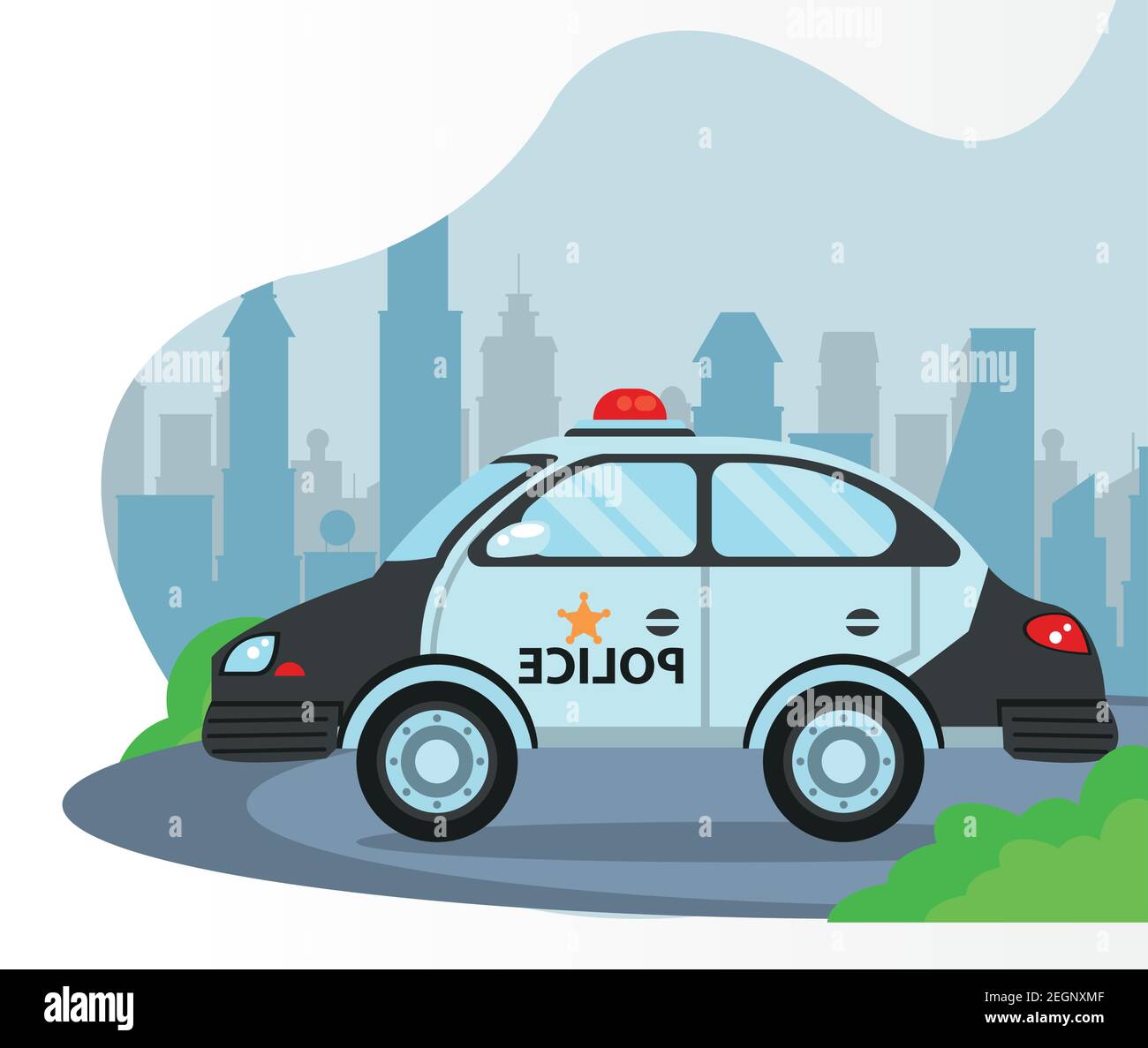 police patrol on the city scene icon vector illustration design Stock ...