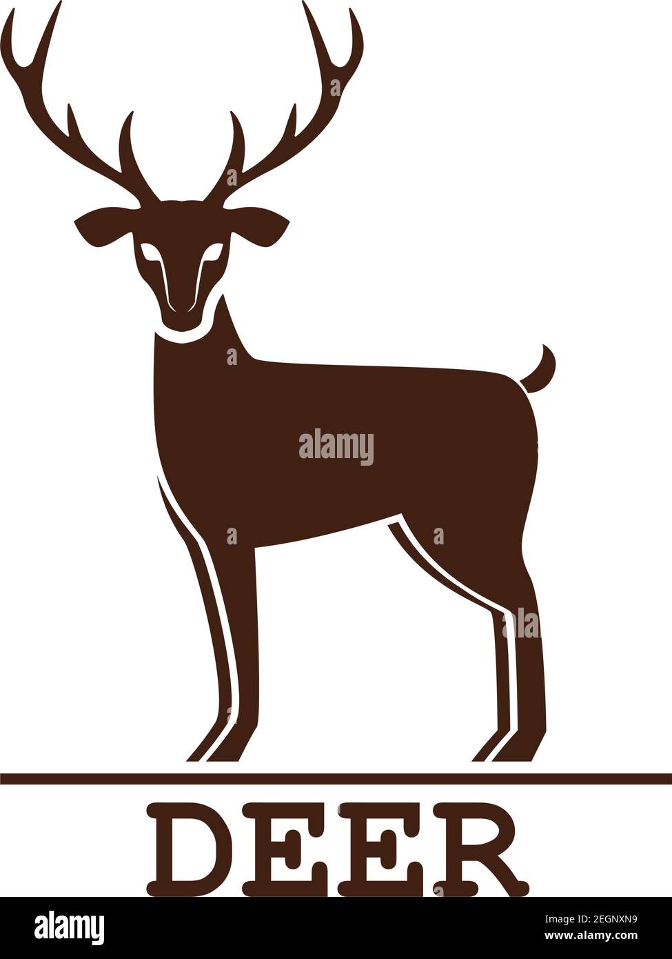 deer logo isolated on white background. vector illustration Stock ...