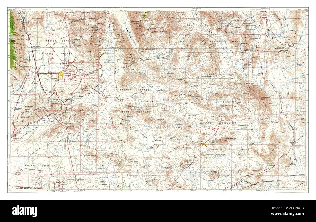 Map Of California 1957 Cut Out Stock Images & Pictures - Alamy