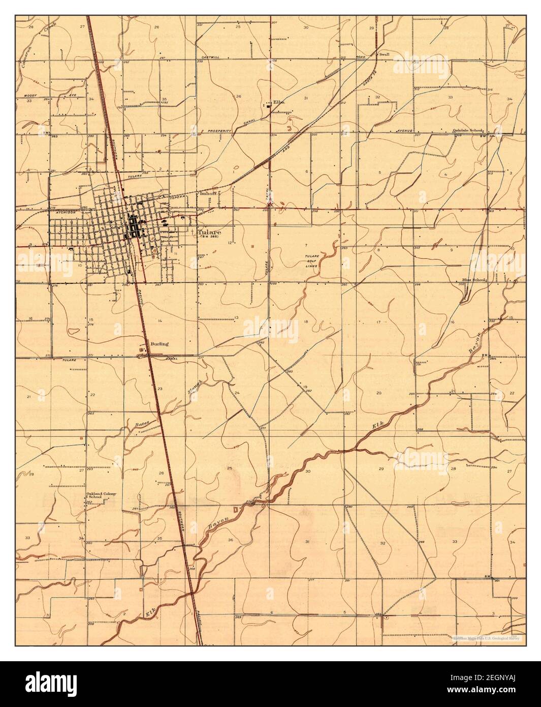 Tulare, California, map 1927, 1:31680, United States of America by ...