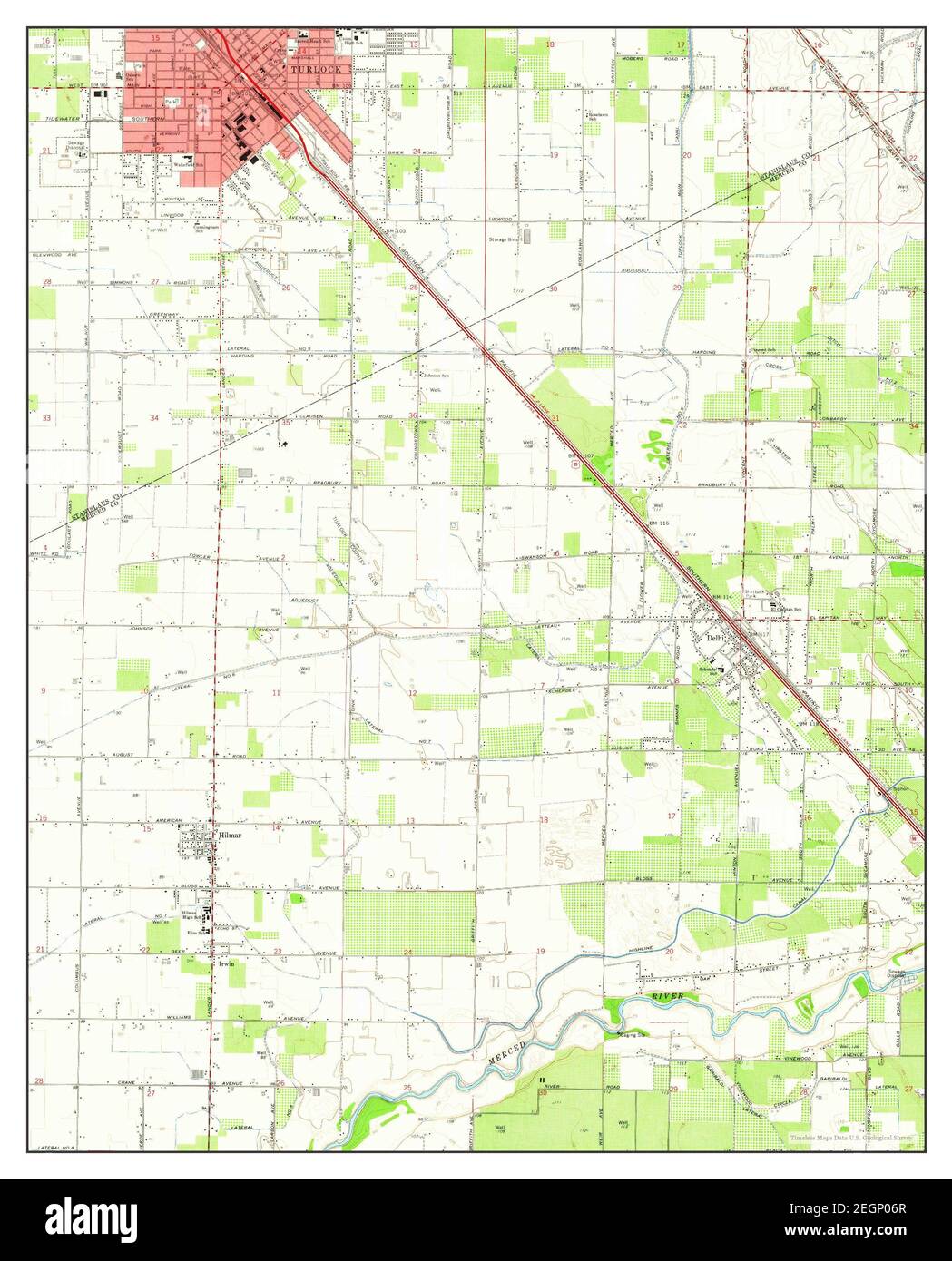Map of turlock Cut Out Stock Images & Pictures - Alamy