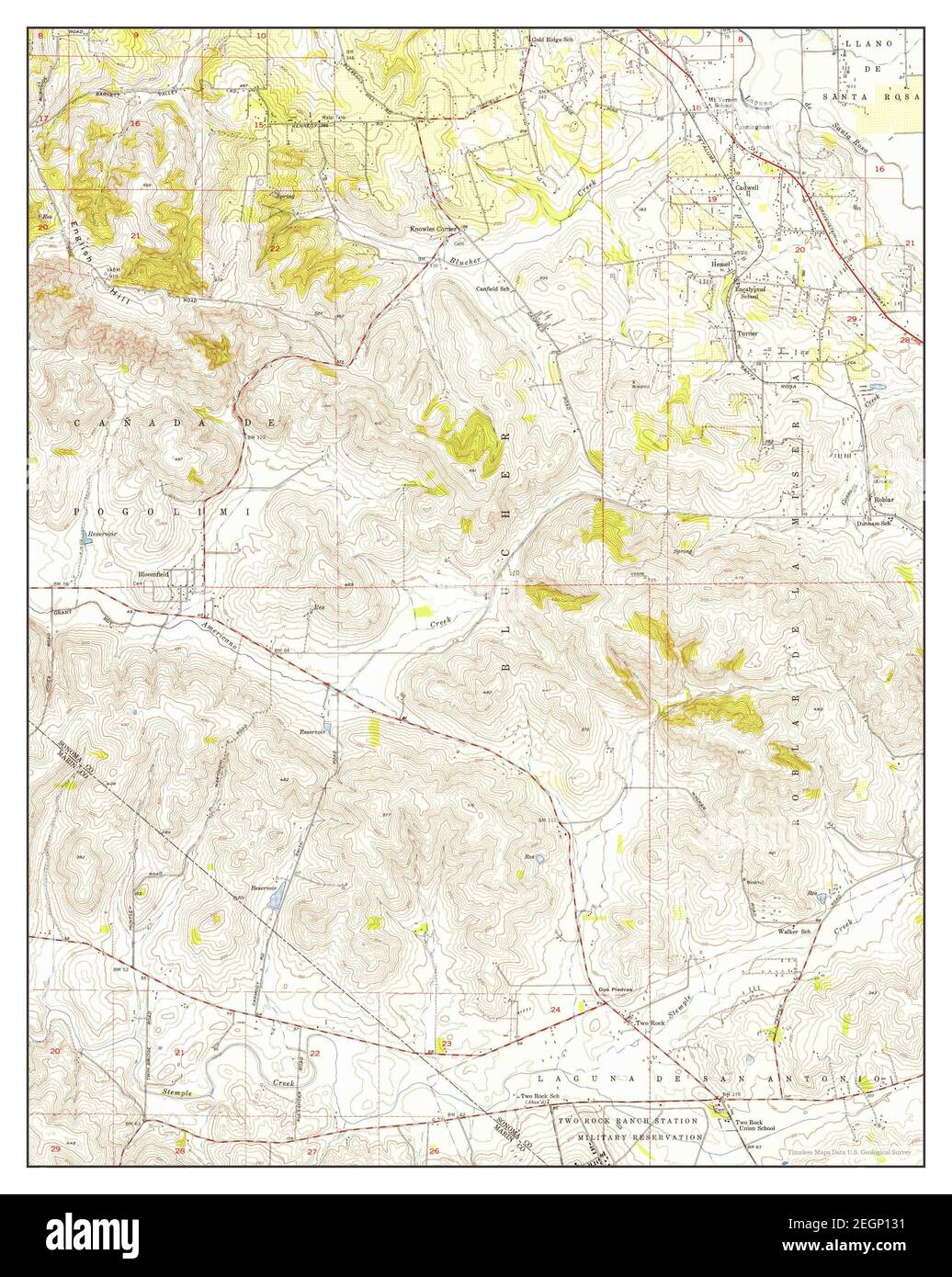 Two Rock, California, map 1954, 1:24000, United States of America by ...