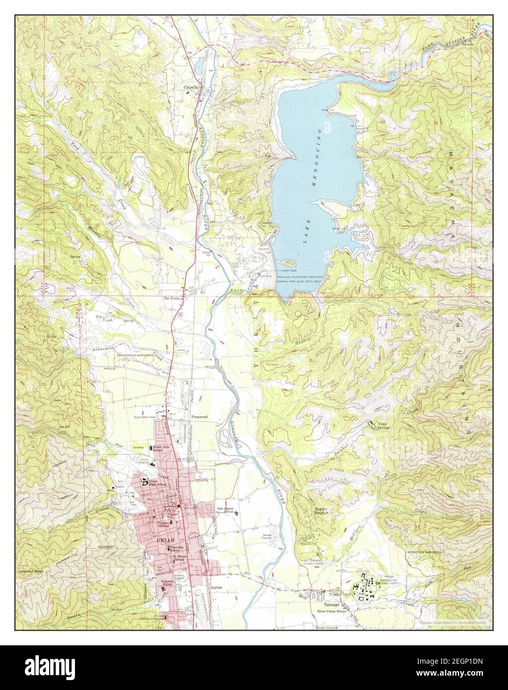 Ukiah, California, map 1958, 1:24000, United States of America by ...