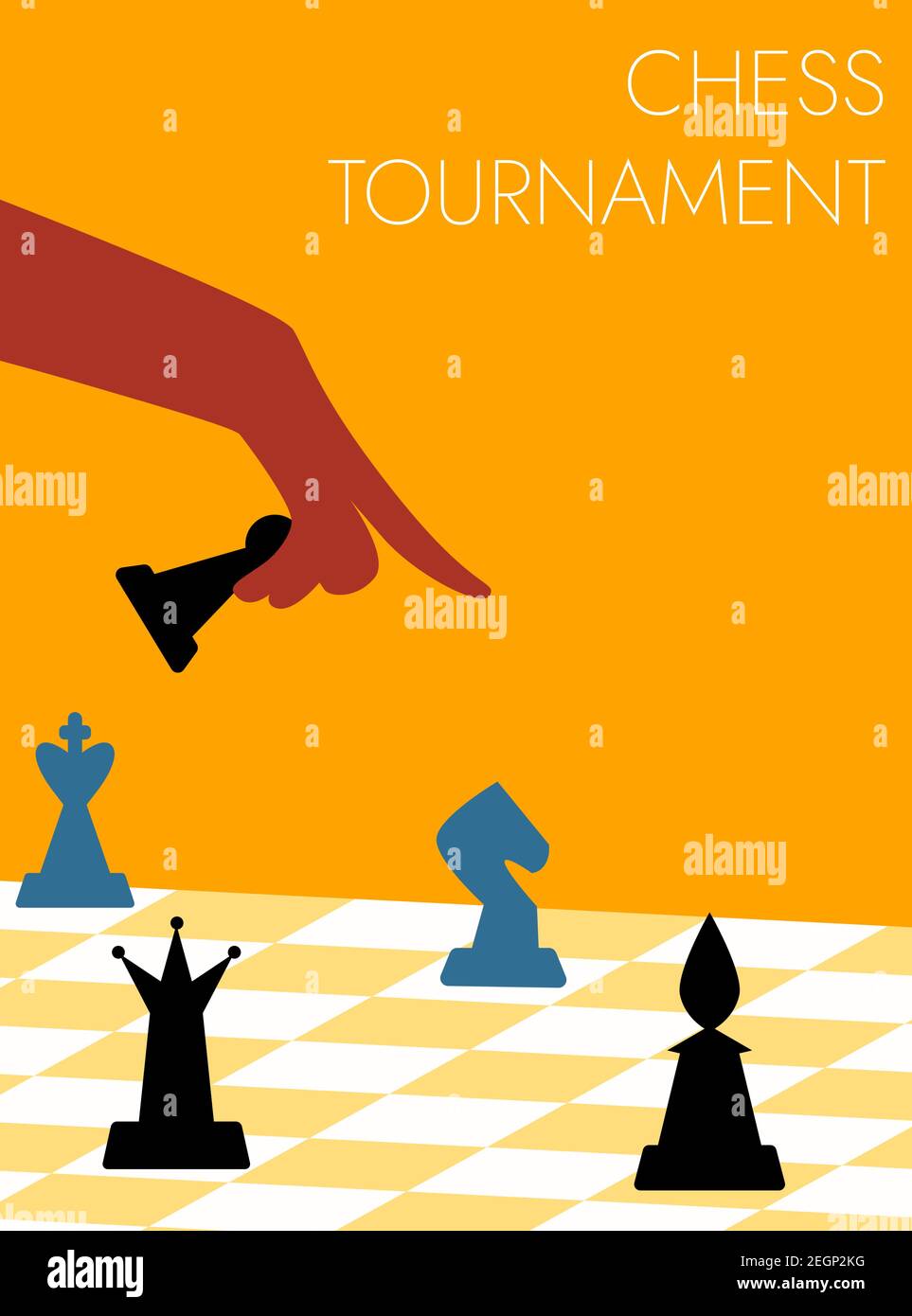 Chess game. Trendy flat illustration. People play chess.Teamwork and ...