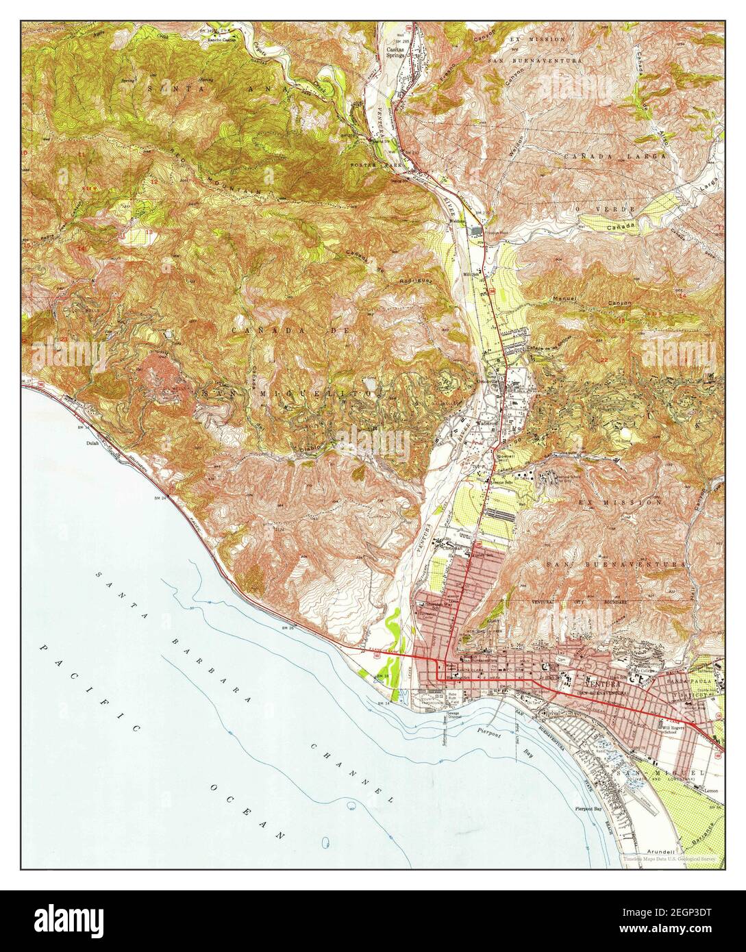 Ventura county map hi-res stock photography and images - Alamy