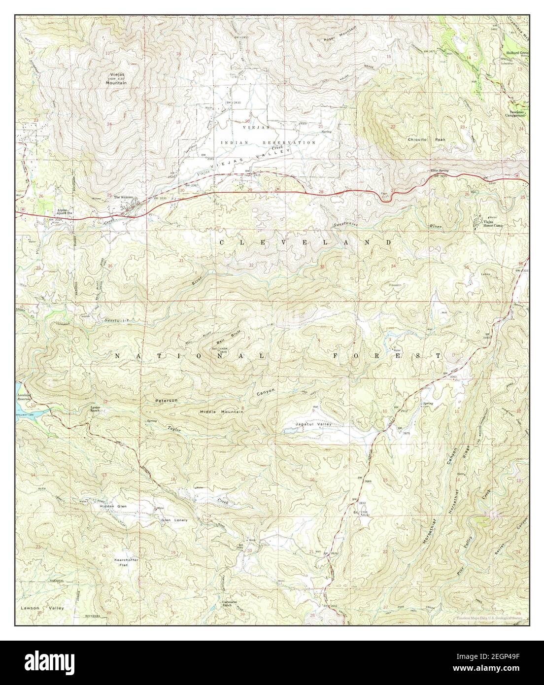 Viejas Mountain, California, map 1960, 1:24000, United States of ...