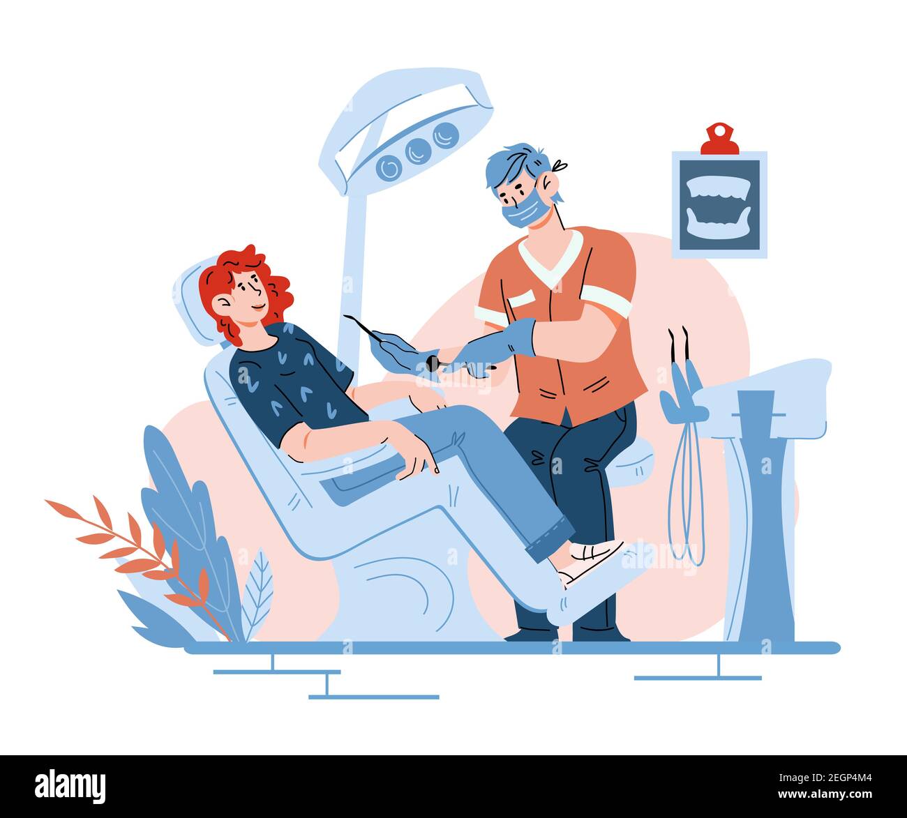 Mouth exam man Stock Vector Images - Alamy