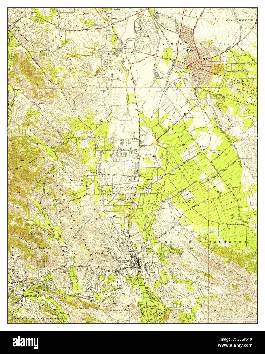 Walnut Creek, California, map 1947, 1:24000, United States of America ...
