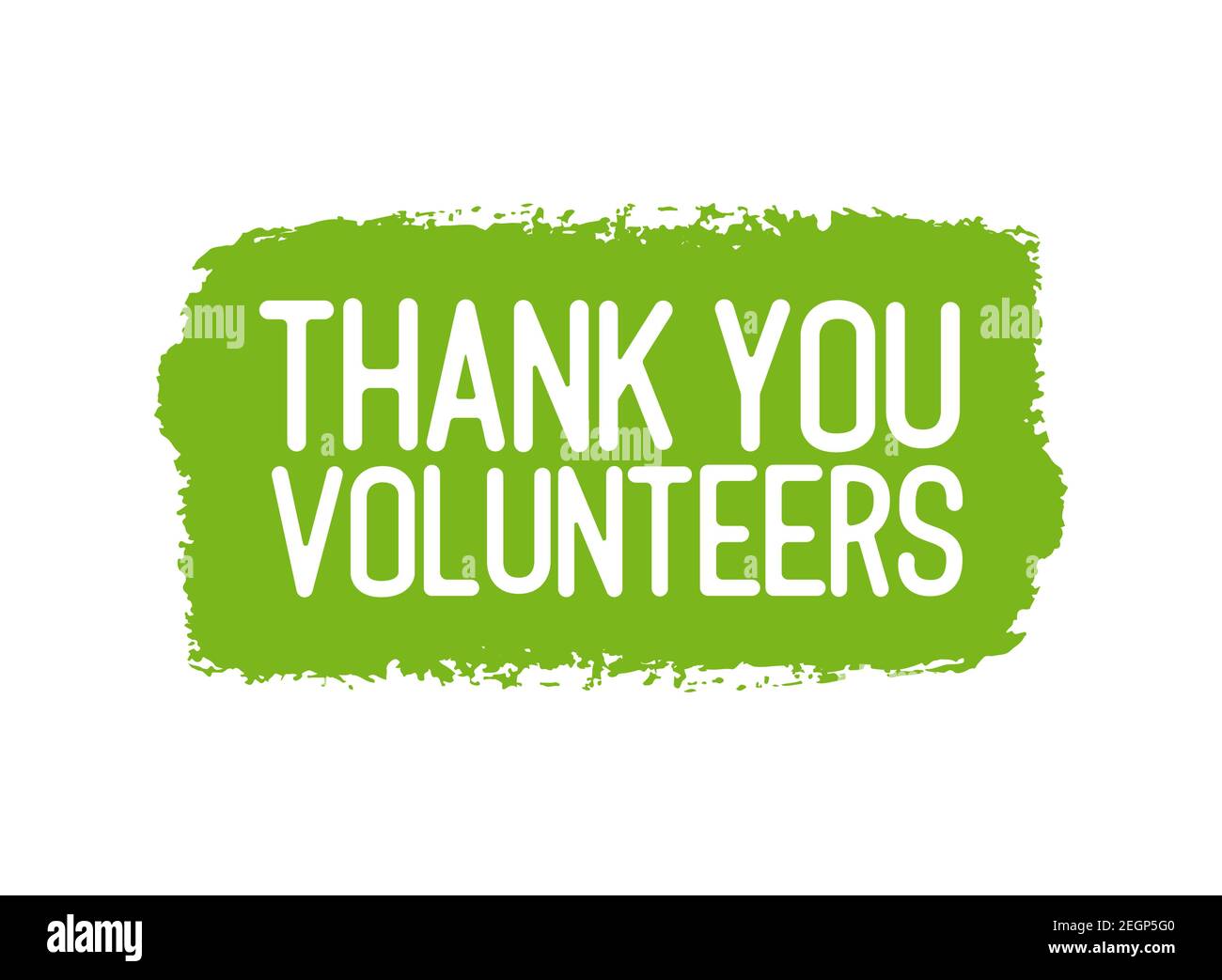 Hand sketched THANK YOU VOLUNTEERS quote as ad, web banner. Lettering ...