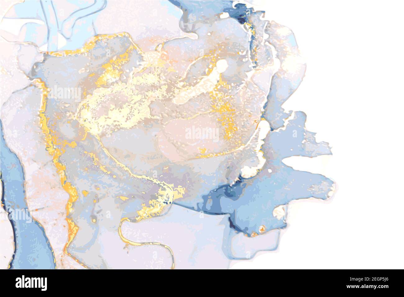 Blue, grey and gold stone marble texture. Alcohol ink technique ...