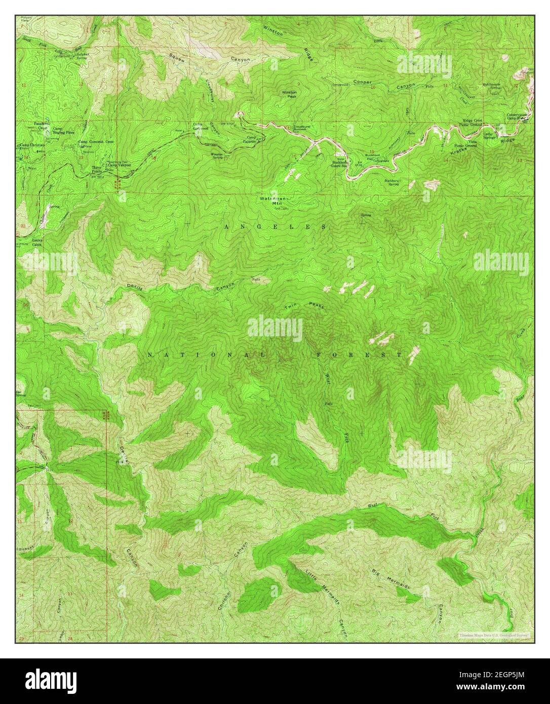 Waterman Mtn, California, map 1959, 1:24000, United States of America ...