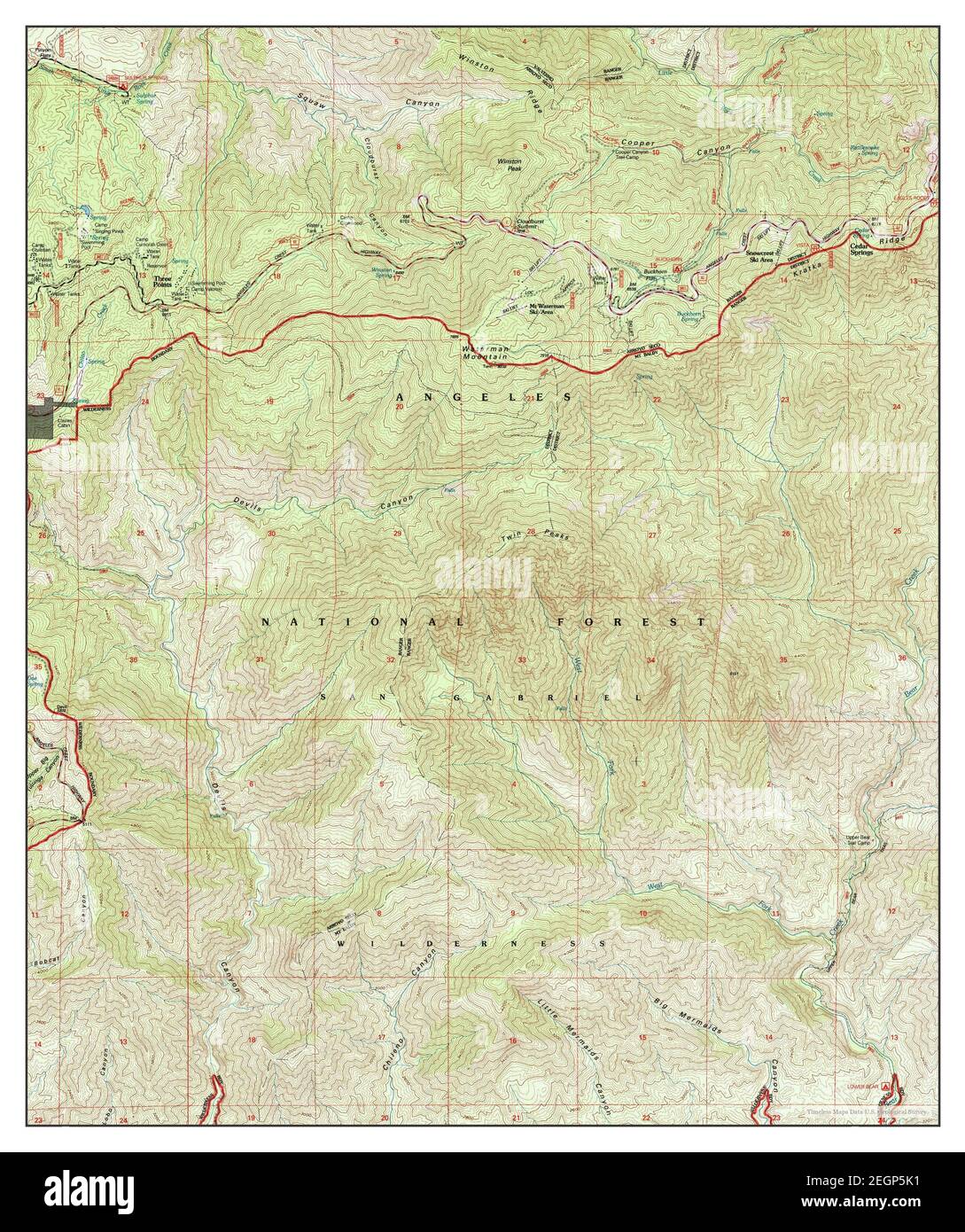 Waterman Mountain, California, map 1995, 1:24000, United States of ...