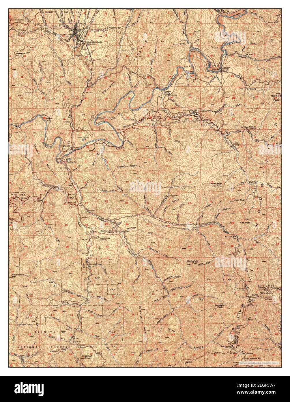 Weaverville map hi-res stock photography and images - Alamy