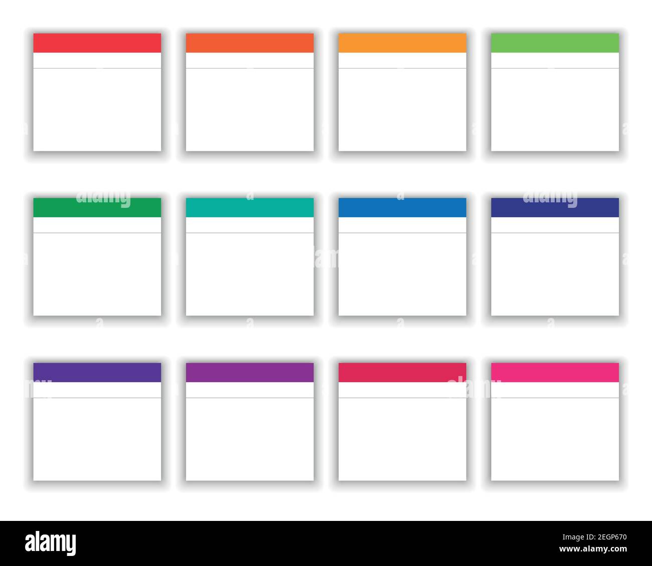 Post to notes stickers isolated on white background. Vector colored ...