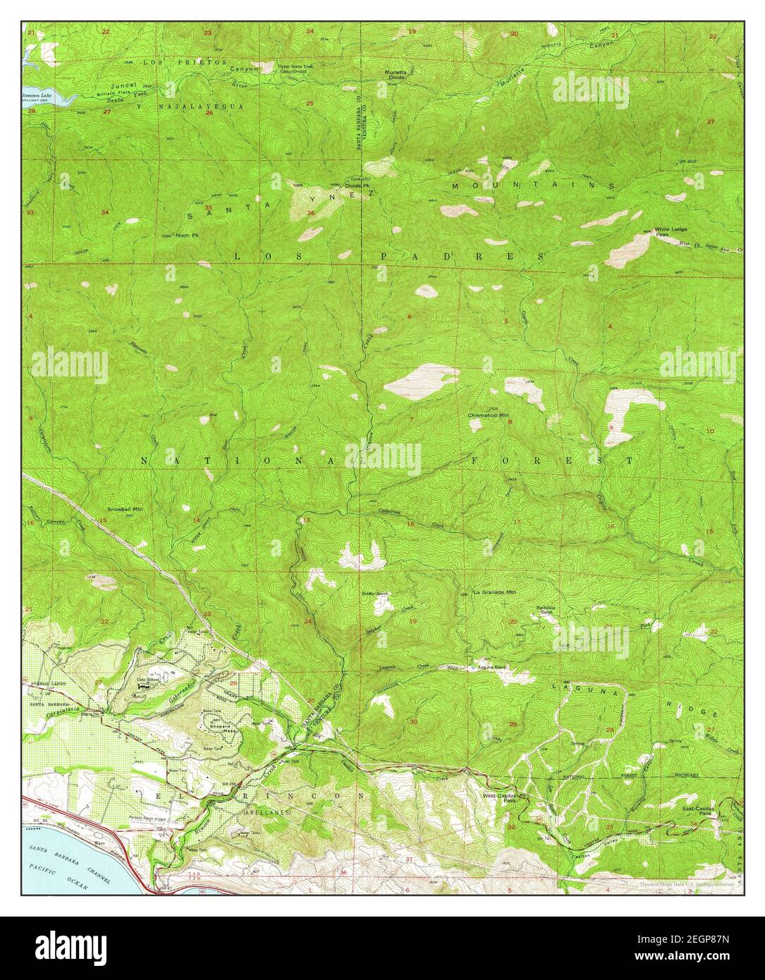White Ledge Peak, California, map 1952, 1:24000, United States of ...